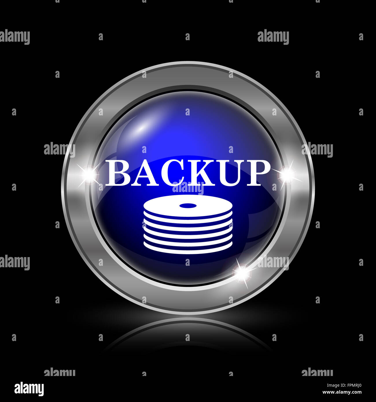 Back-up icon. Metallic internet button on black background Stock Photo ...