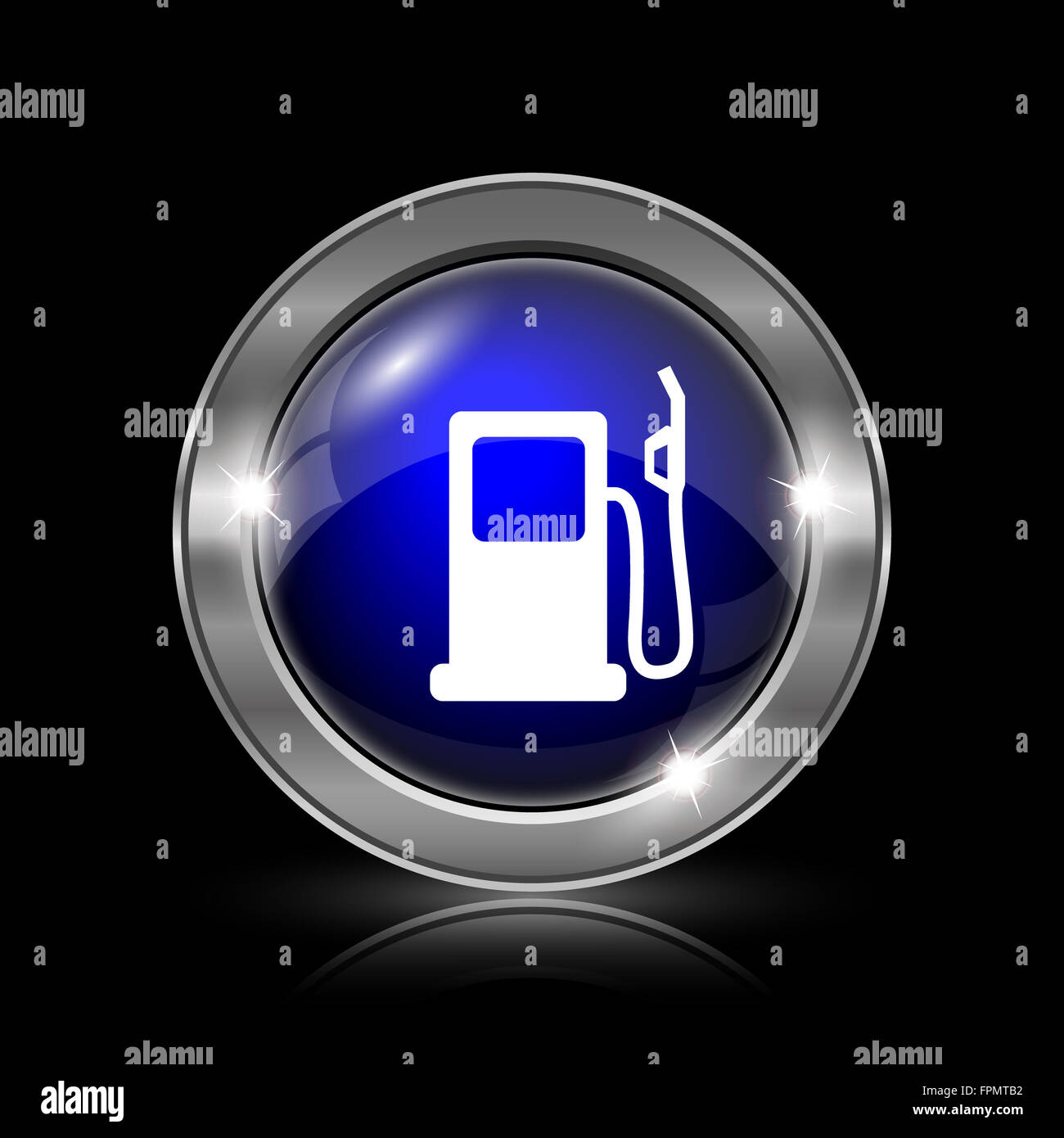 Gas pump icon. Metallic internet button on black background Stock Photo ...