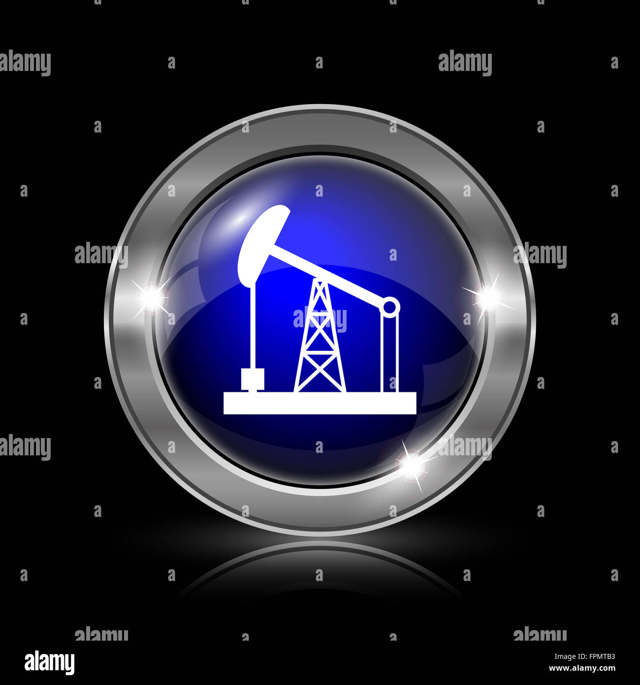 Oil pump icon. Metallic internet button on black background Stock Photo ...