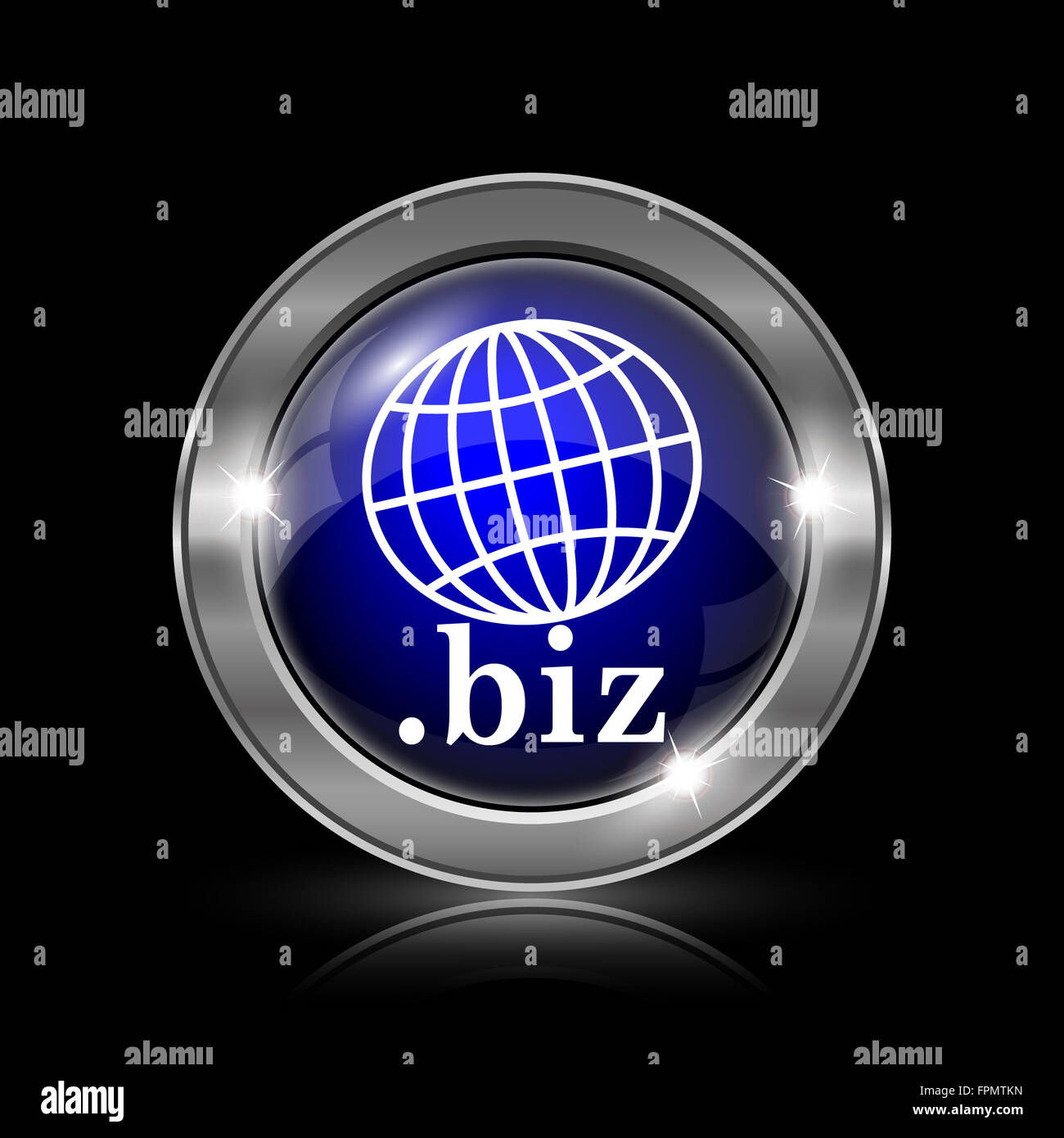 .biz icon. Metallic internet button on black background Stock Photo - Alamy