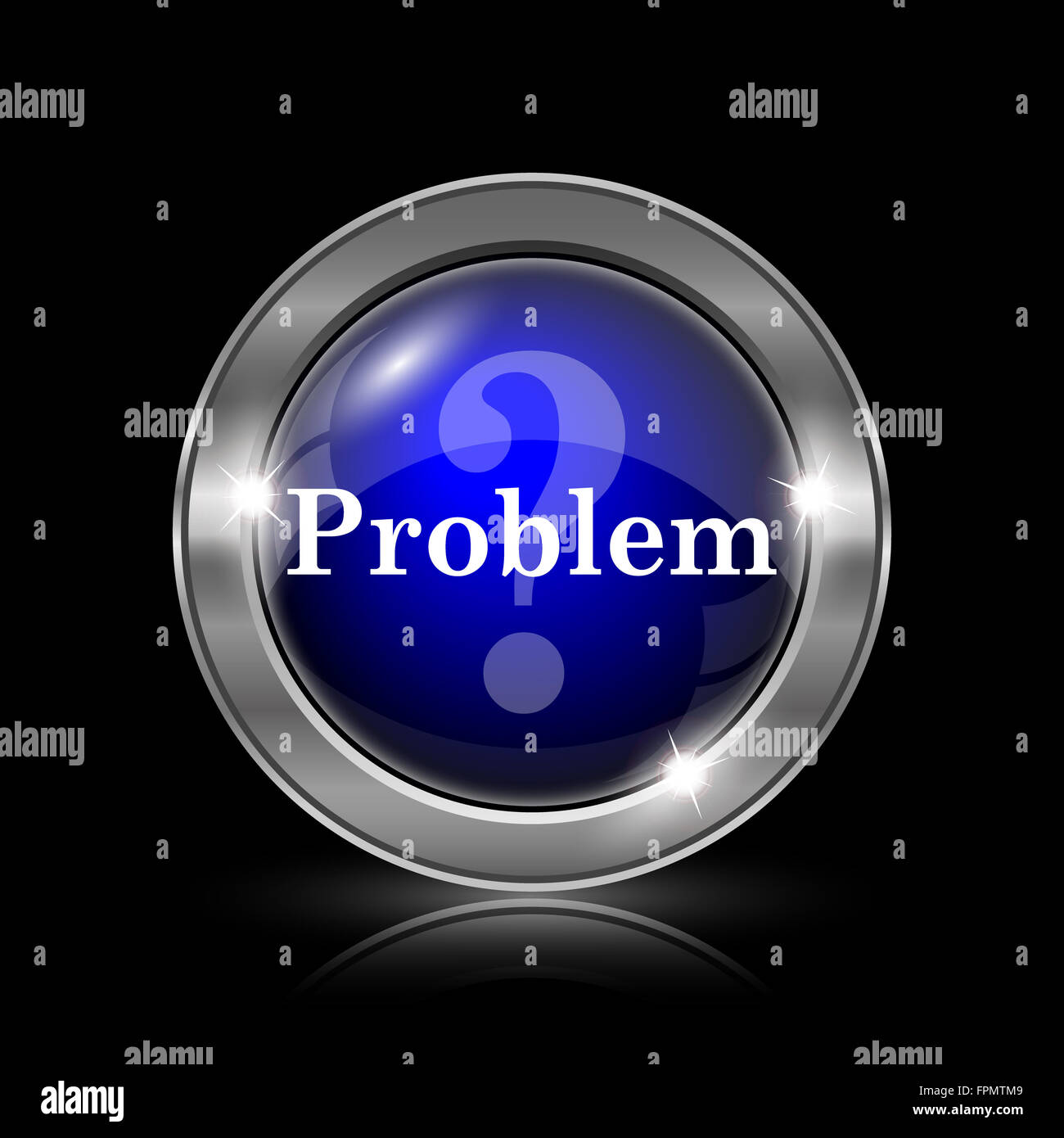 Problem icon metallic internet button hi-res stock photography and ...