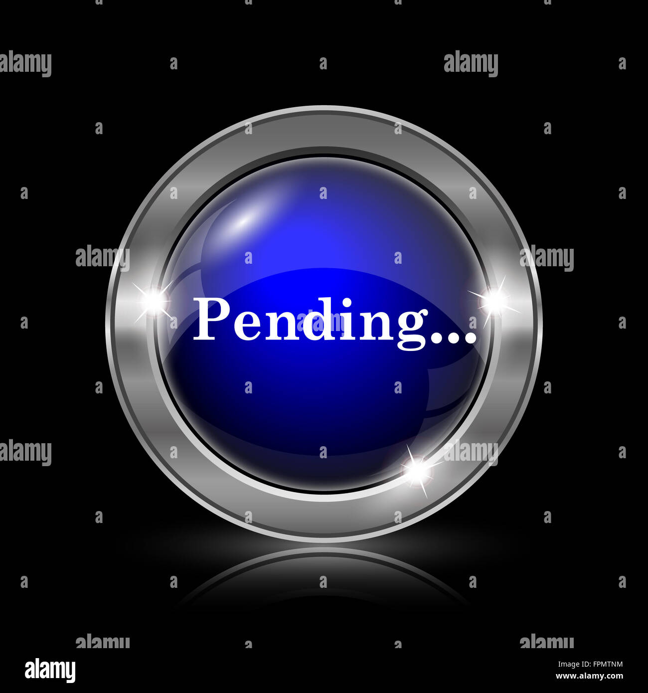 Pending icon. Metallic internet button on black background Stock Photo ...