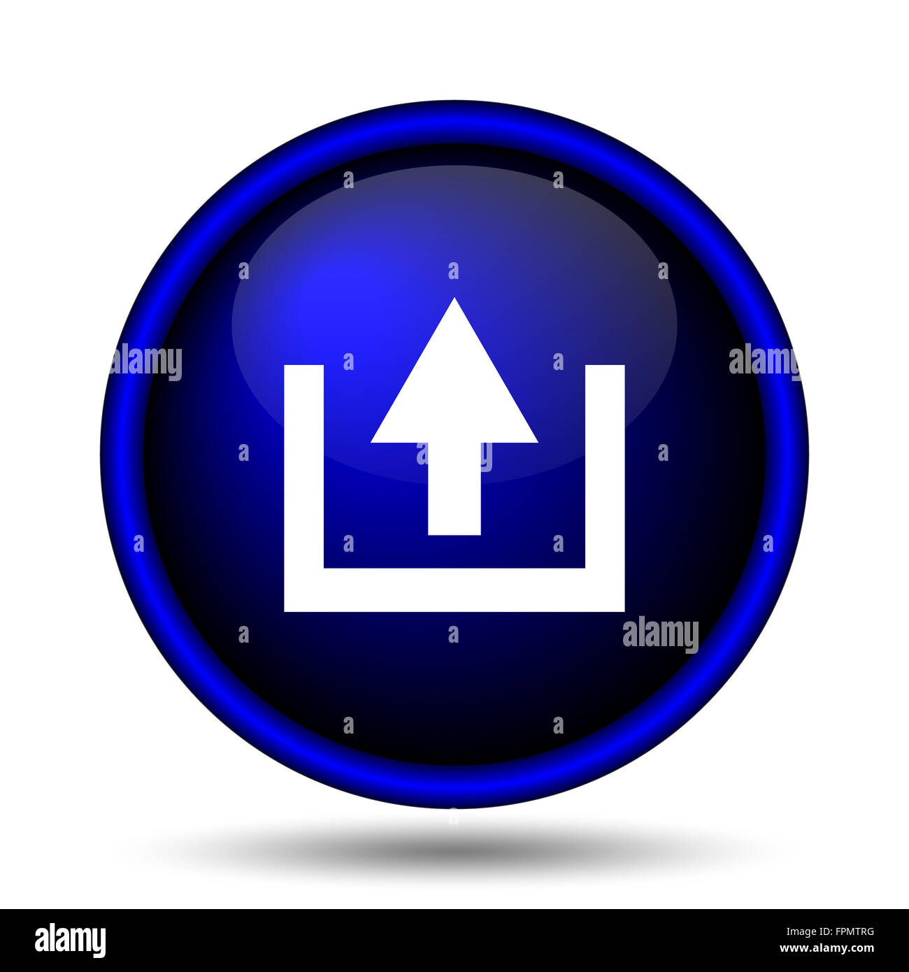 Upload icon. Internet button on white background Stock Photo - Alamy