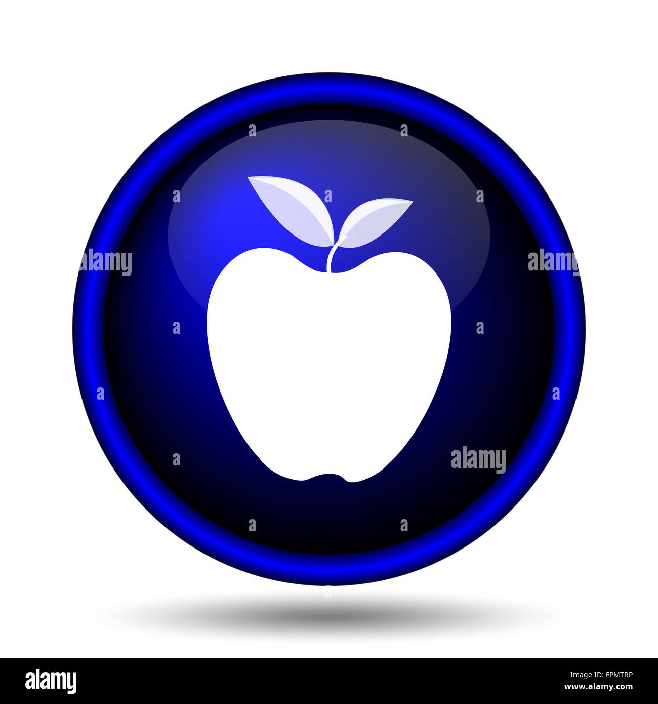 Apple icon. Internet button on white background Stock Photo - Alamy