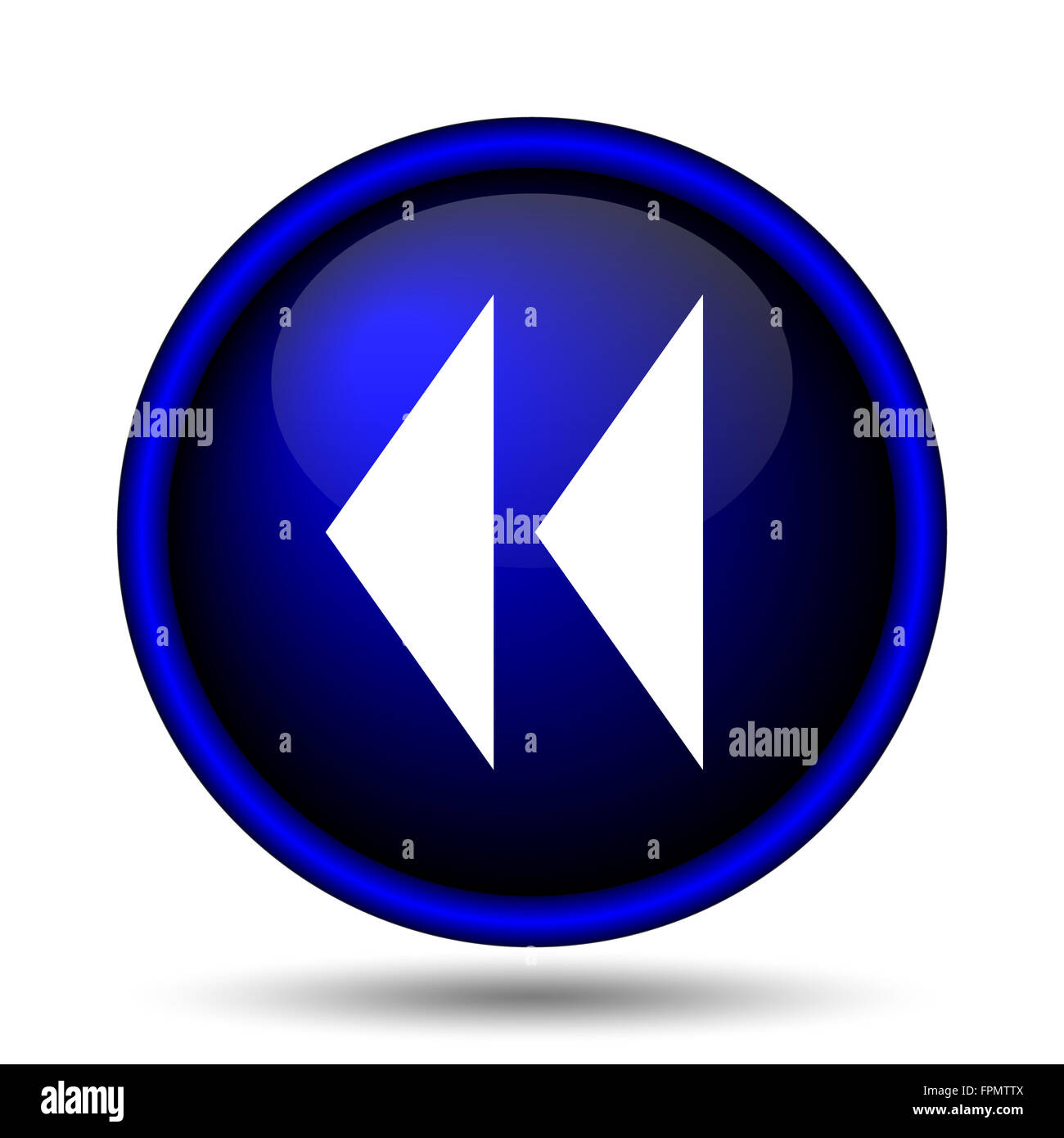Rewind icon. Internet button on white background Stock Photo - Alamy