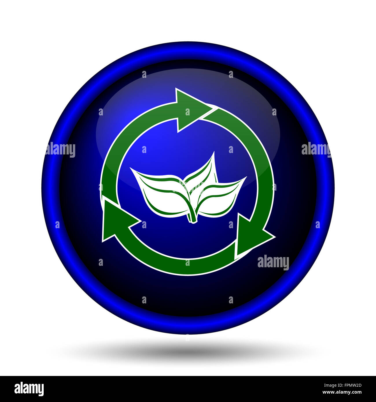 Recycle arrows icon. Internet button on white background Stock Photo ...