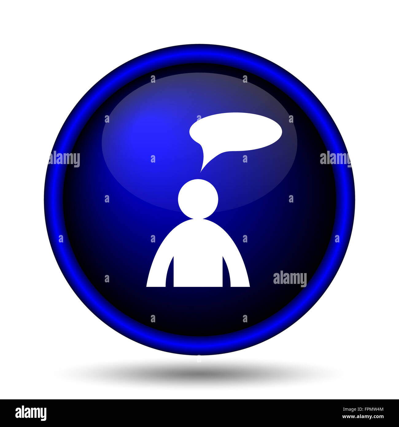 Comments icon. Internet button on white background. - man with bubble ...