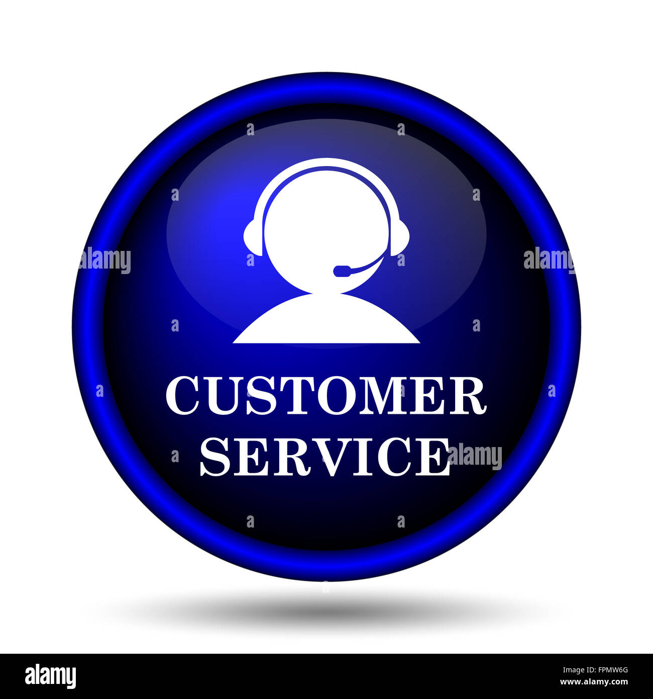 Customer service icon. Internet button on white background Stock Photo ...