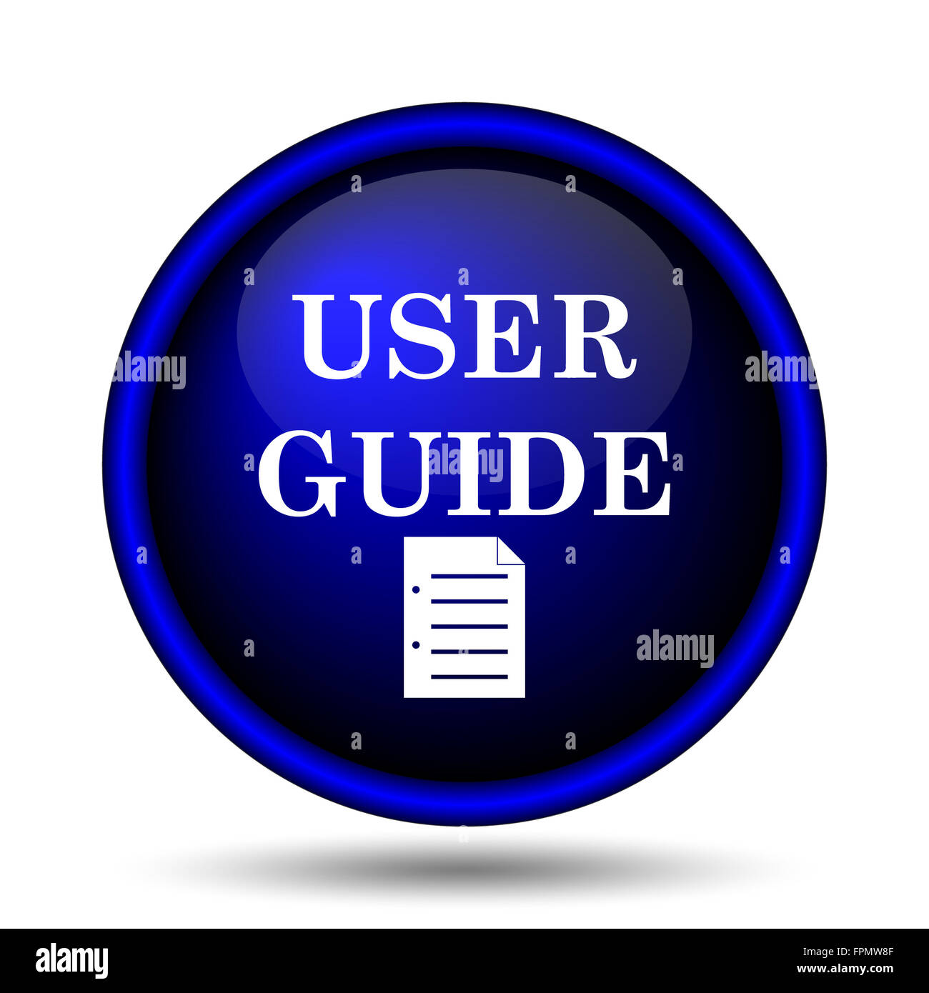 User guide icon. Internet button on white background Stock Photo - Alamy