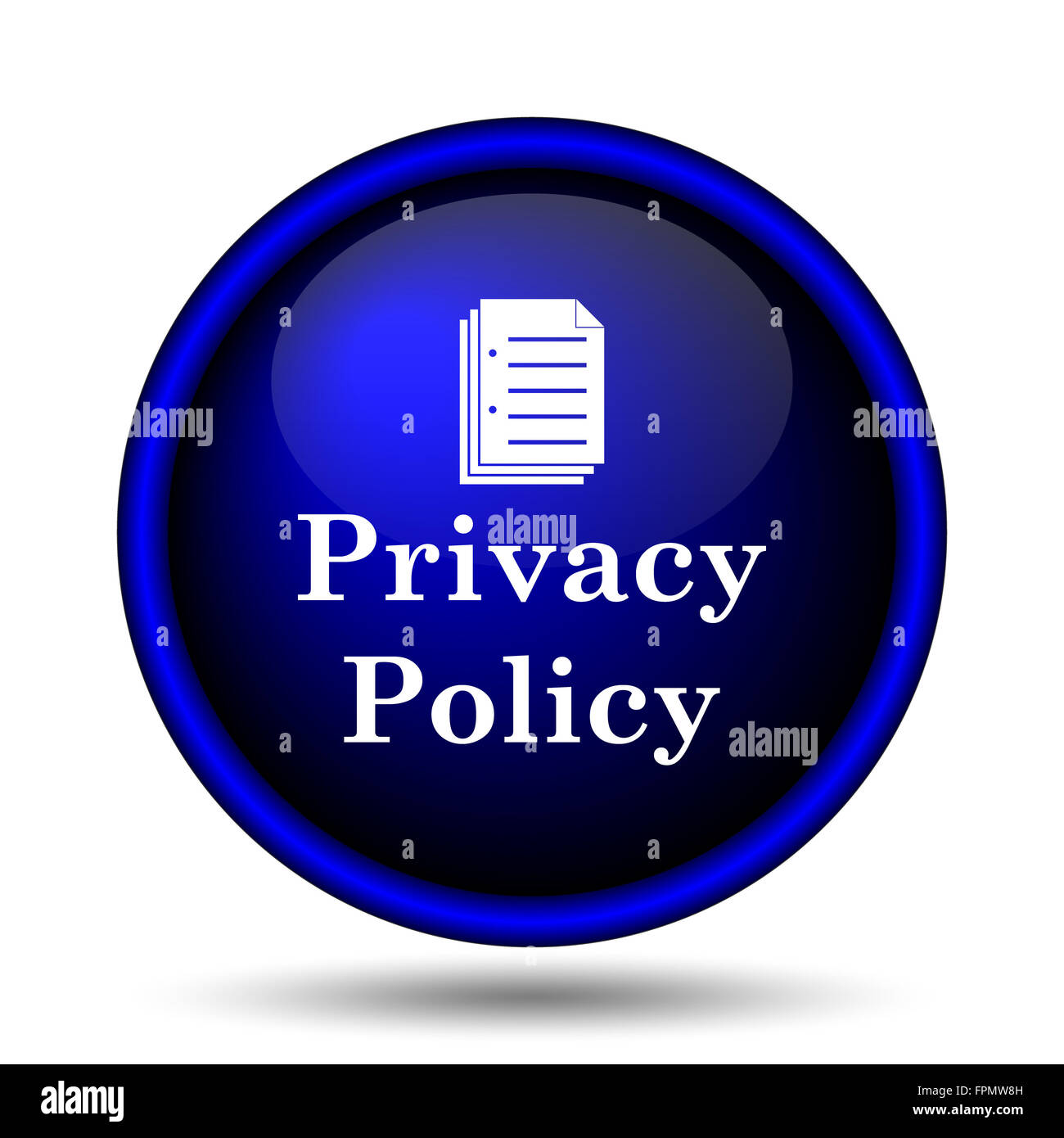 Privacy policy icon. Internet button on white background Stock Photo ...