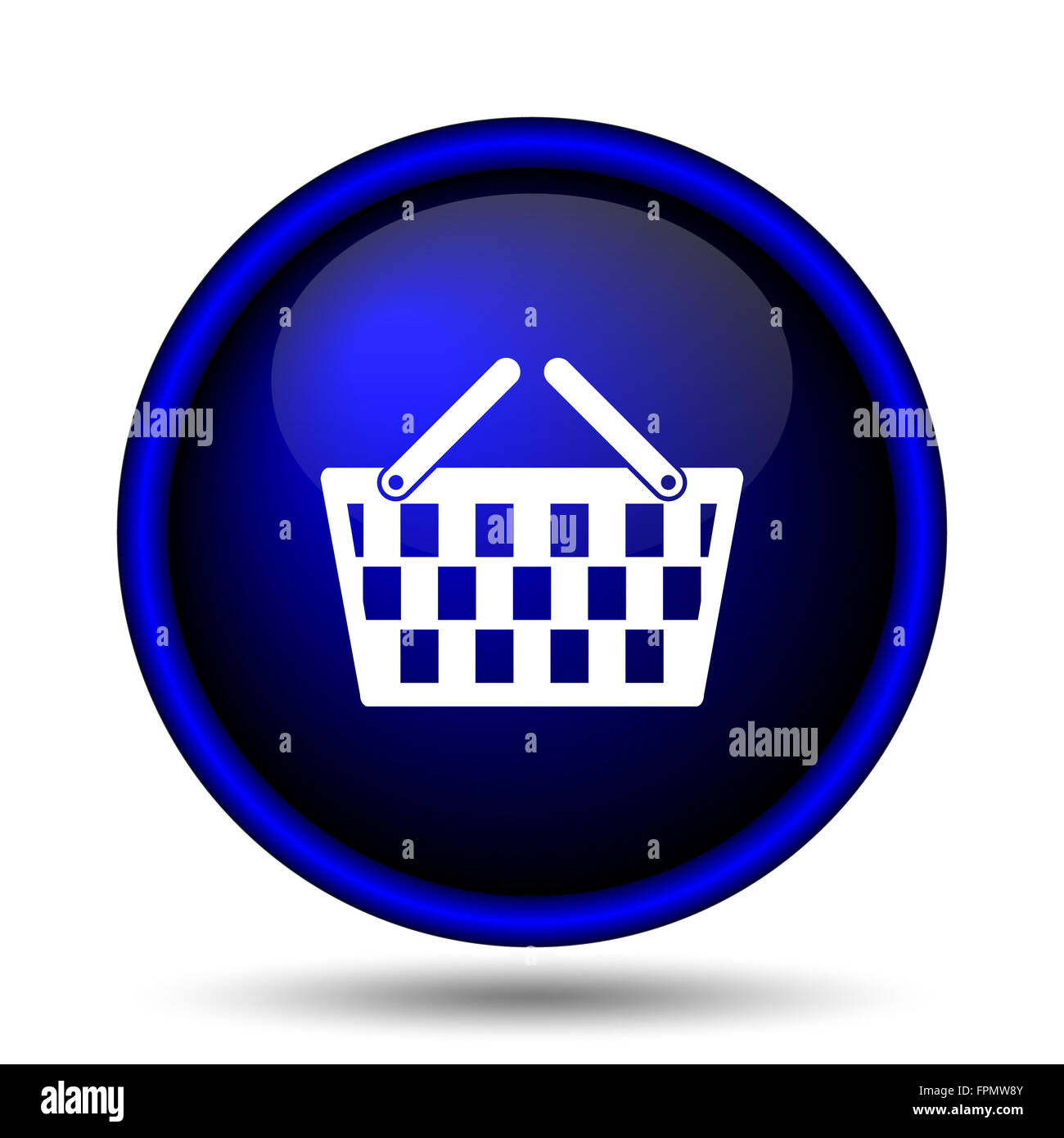 Shopping basket icon. Internet button on white background Stock Photo ...