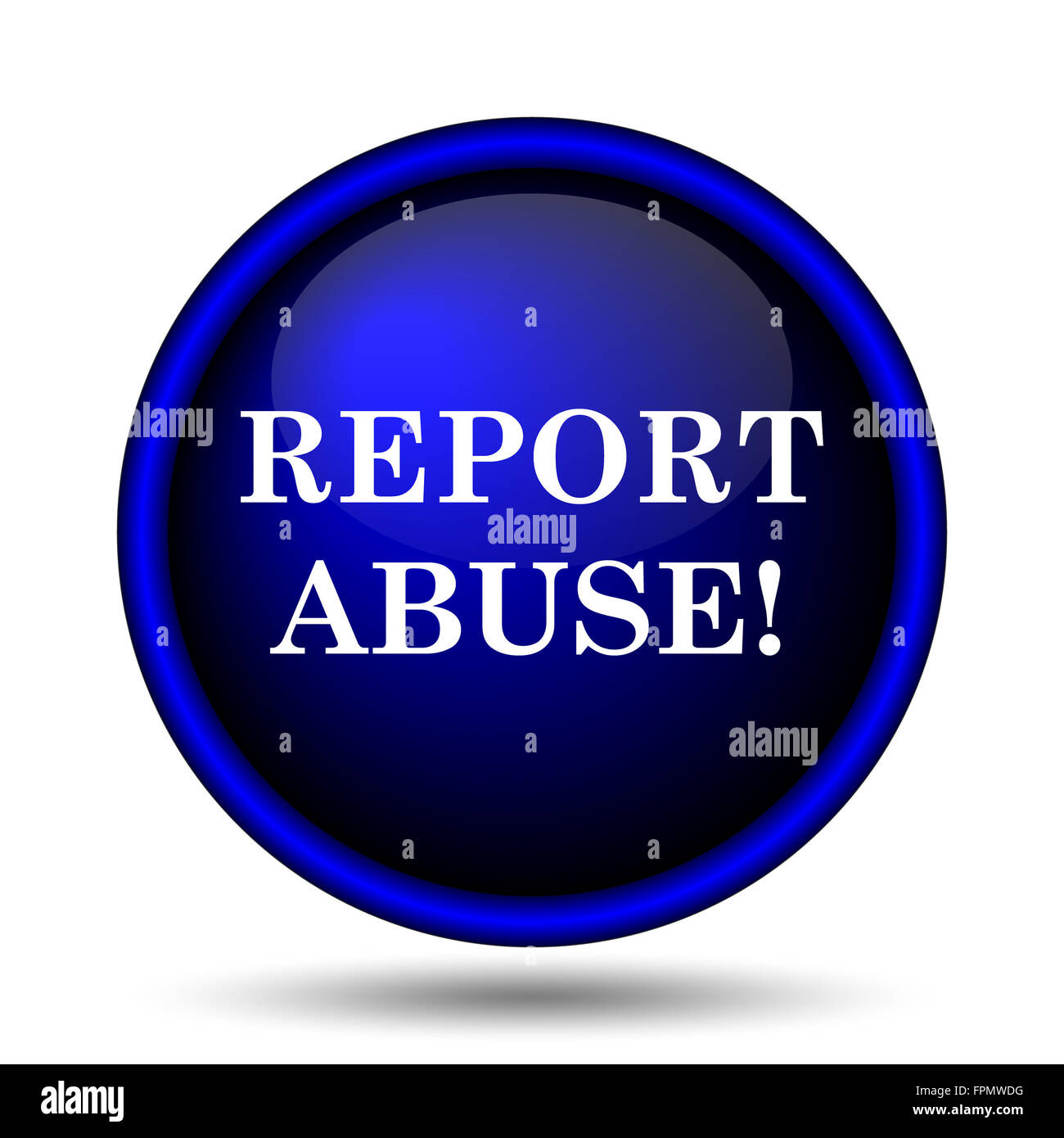 Report abuse icon. Internet button on white background Stock Photo - Alamy
