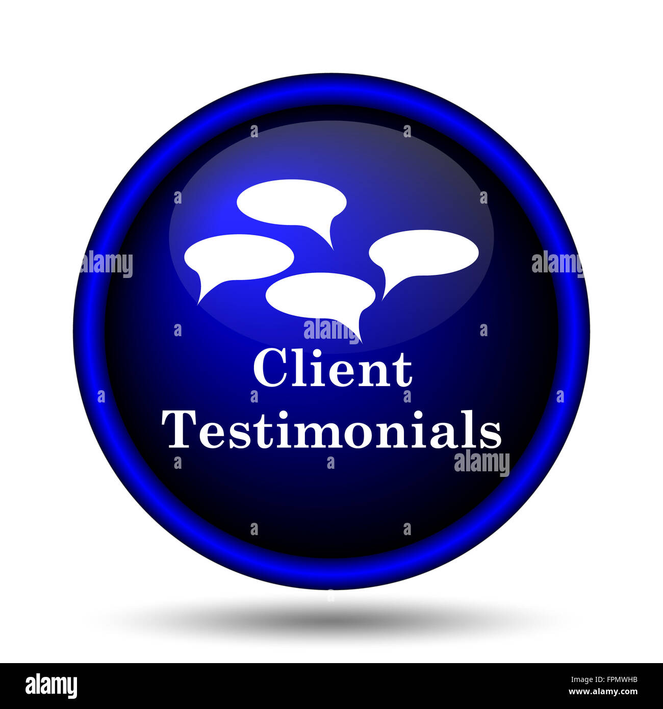 Client testimonials icon. Internet button on white background Stock ...