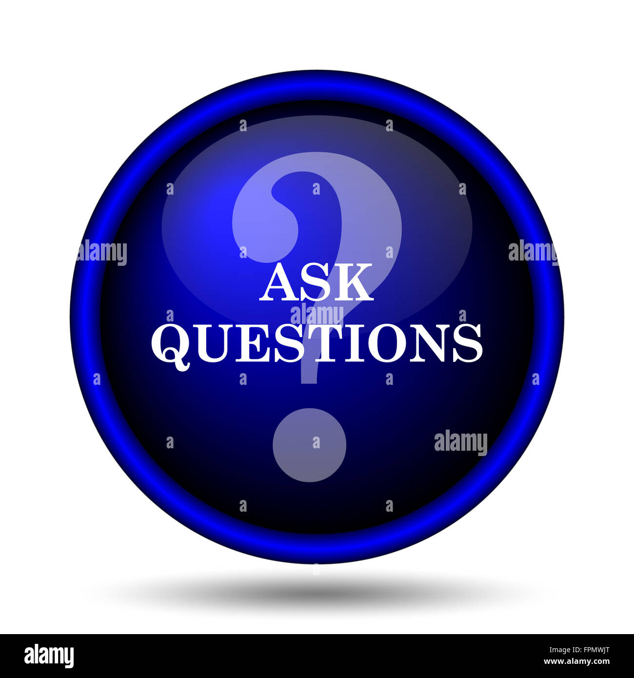 Ask questions icon. Internet button on white background Stock Photo - Alamy