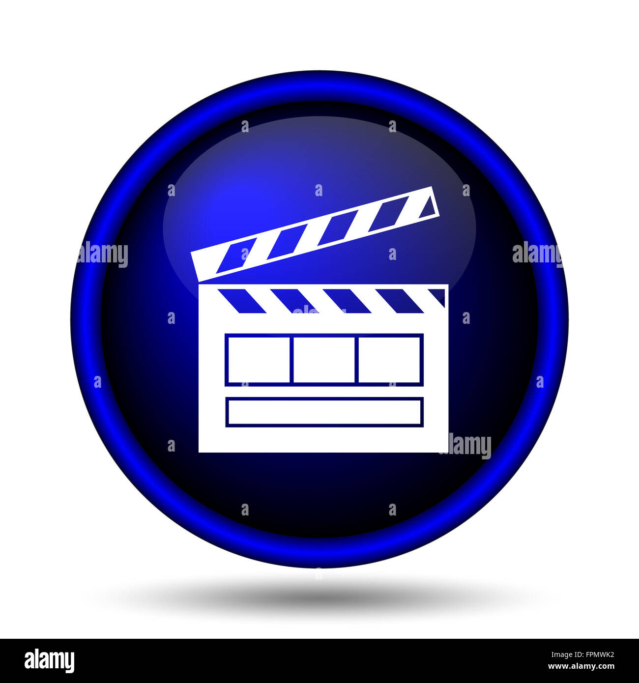 Movie icon. Internet button on white background Stock Photo - Alamy