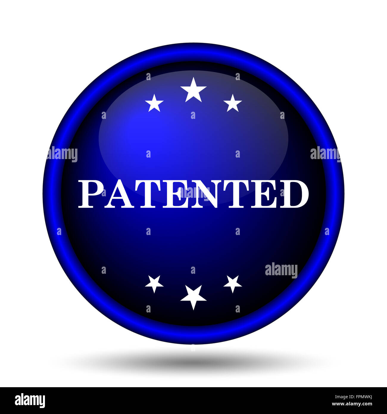 Patented icon. Internet button on white background Stock Photo - Alamy