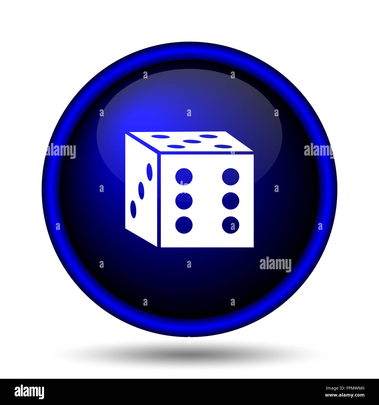 Dice icon. Internet button on white background Stock Photo - Alamy