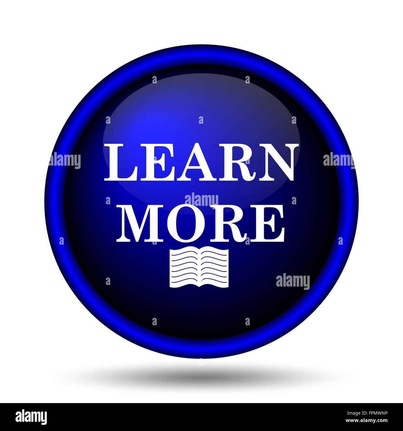 Learn more icon. Internet button on white background Stock Photo - Alamy