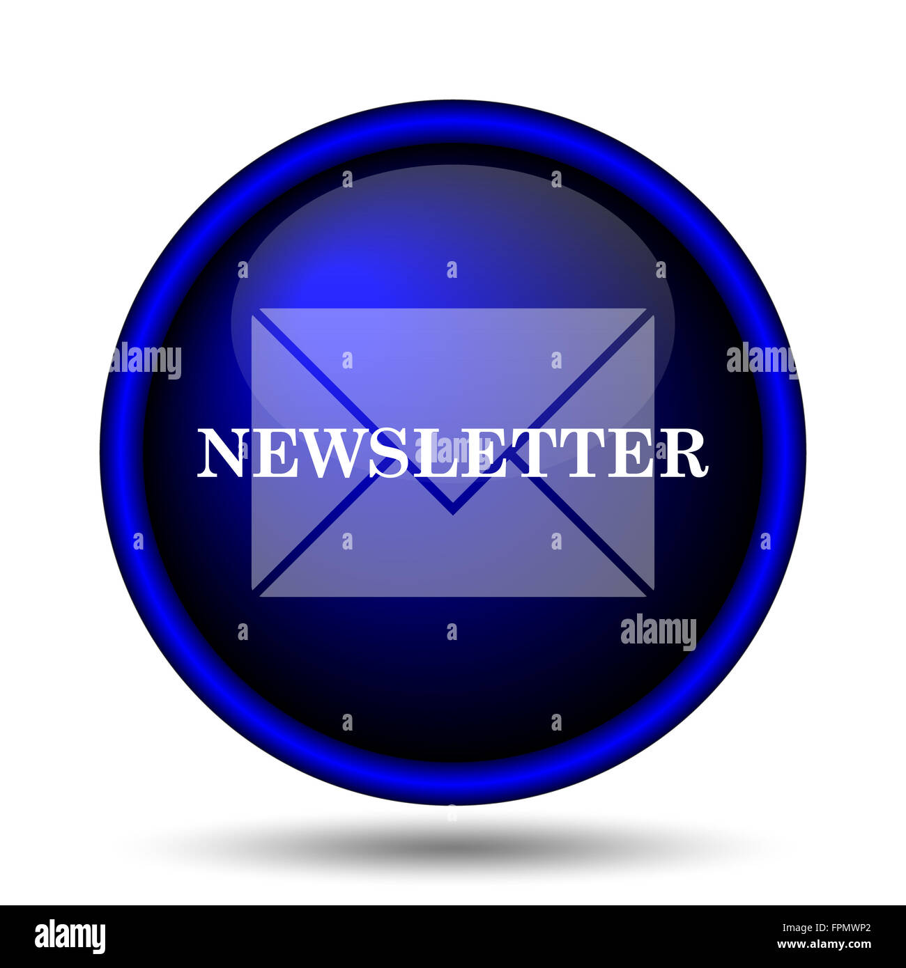 Newsletter icon. Internet button on white background Stock Photo - Alamy