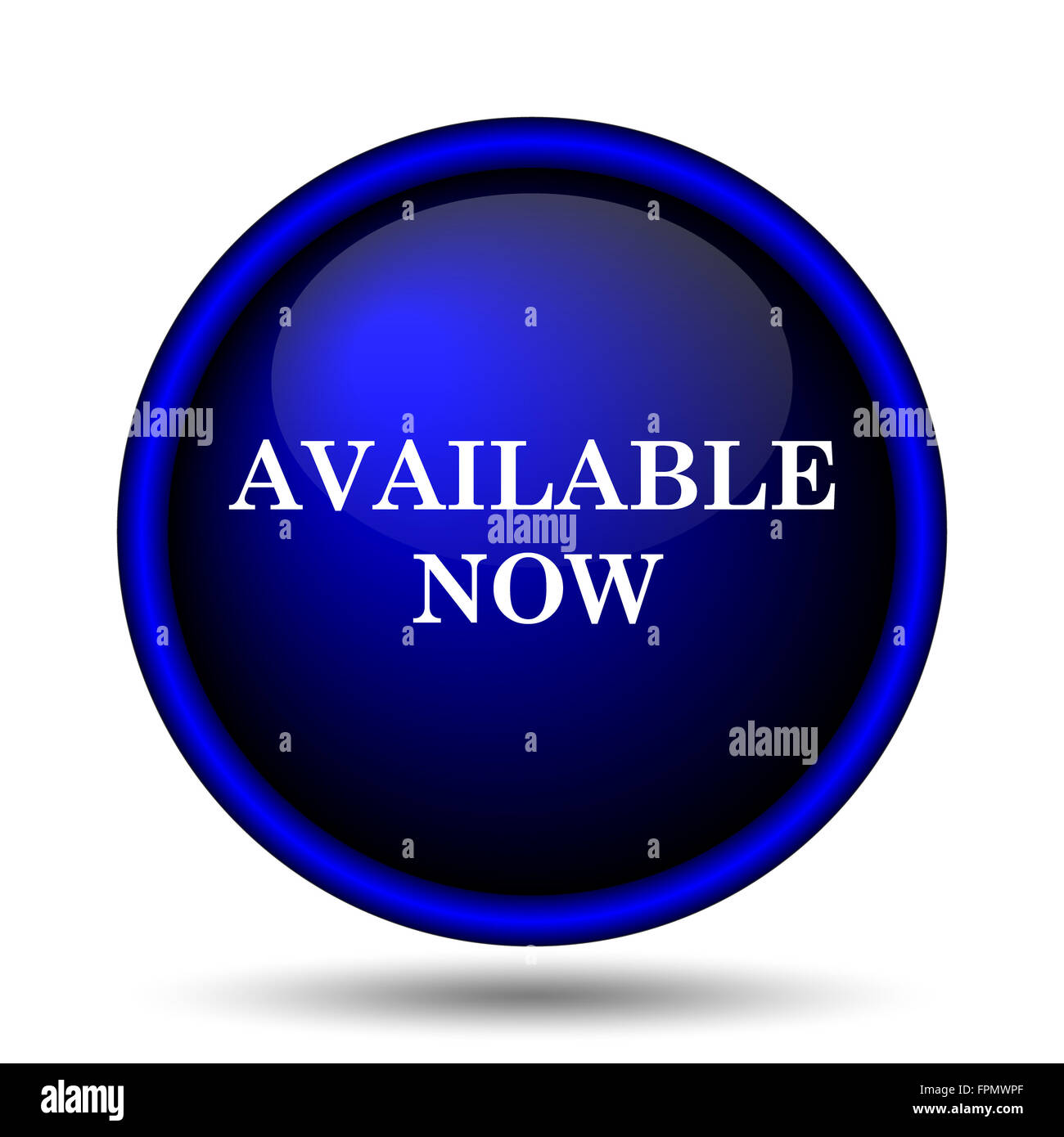 Available now icon. Internet button on white background Stock Photo - Alamy