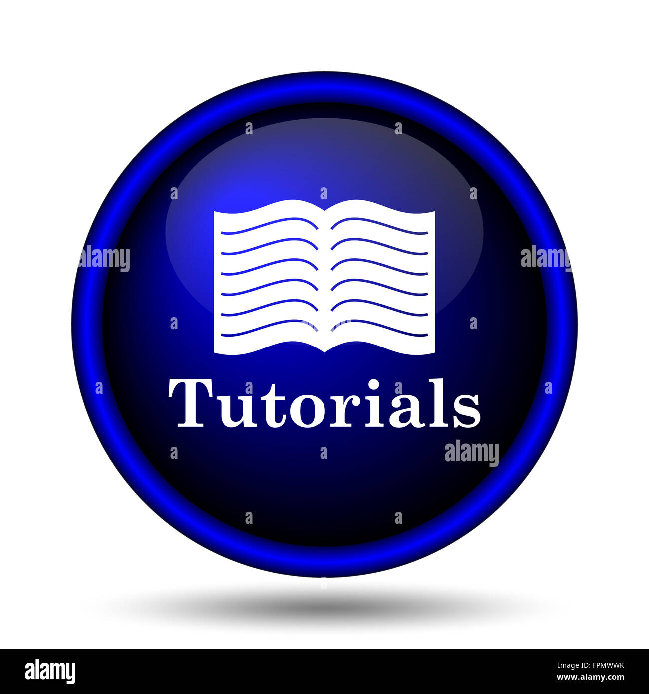 Tutorials icon. Internet button on white background Stock Photo - Alamy