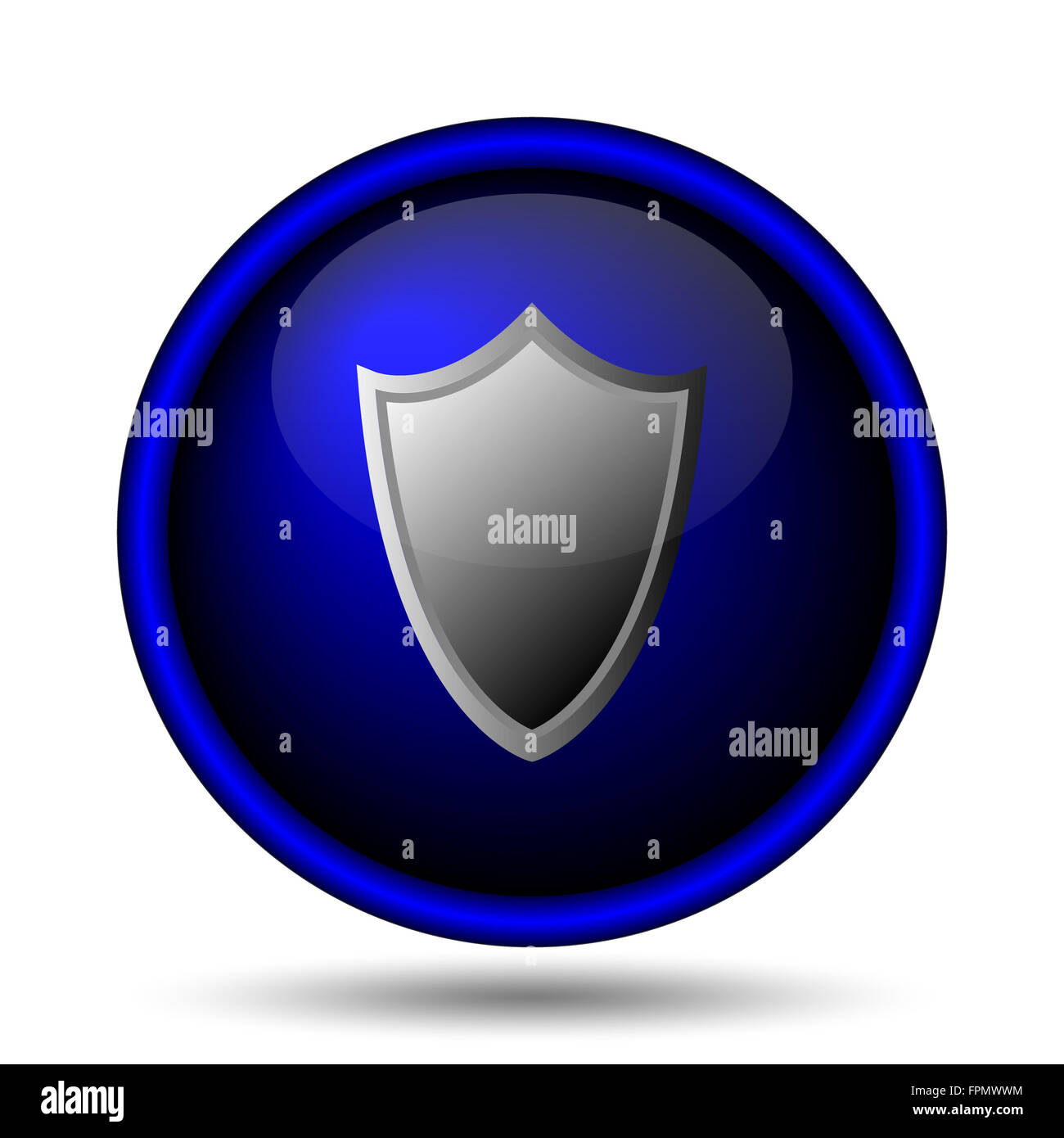 Shield icon. Internet button on white background Stock Photo - Alamy