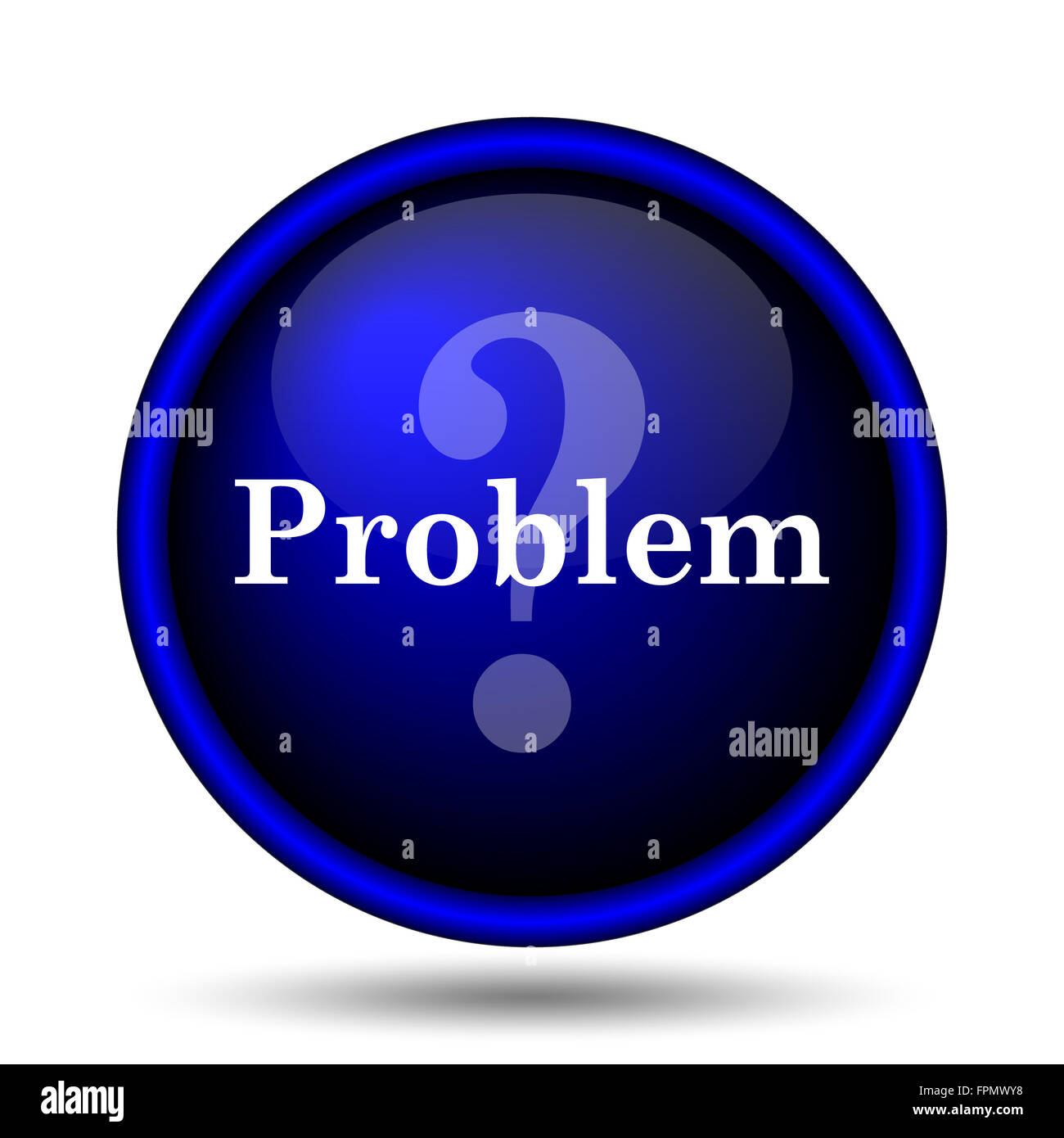 Problem icon. Internet button on white background Stock Photo - Alamy