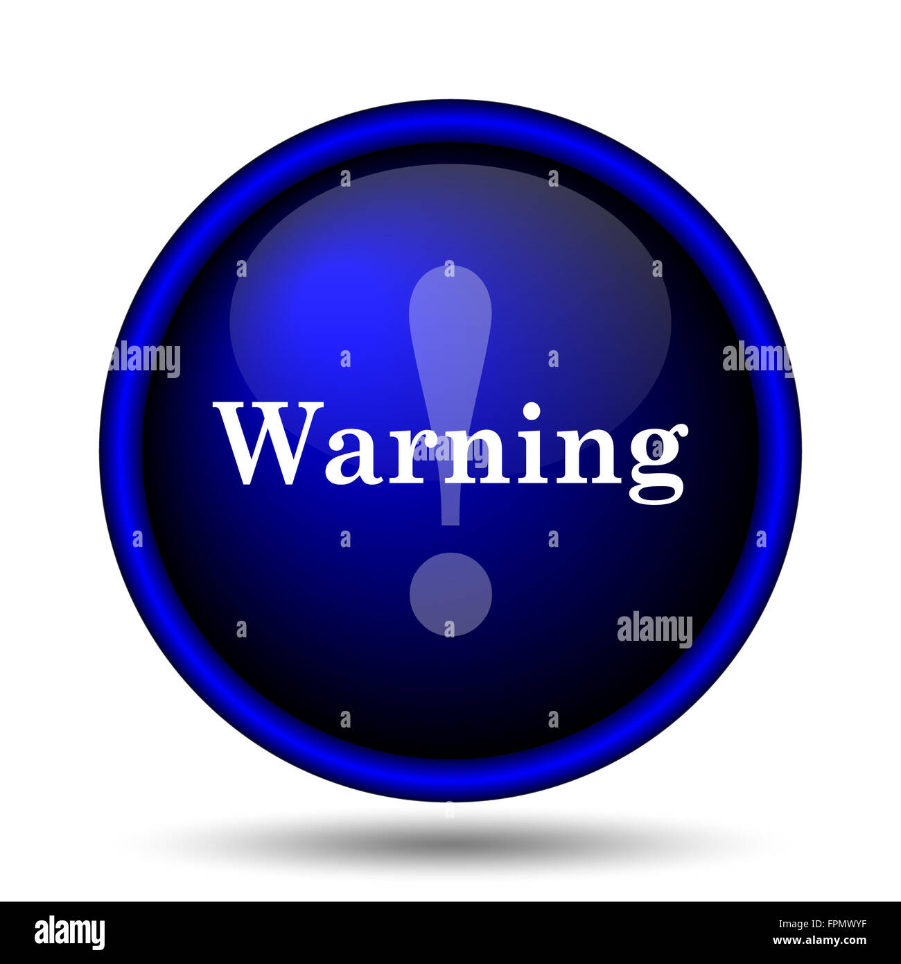 Warning icon. Internet button on white background Stock Photo - Alamy