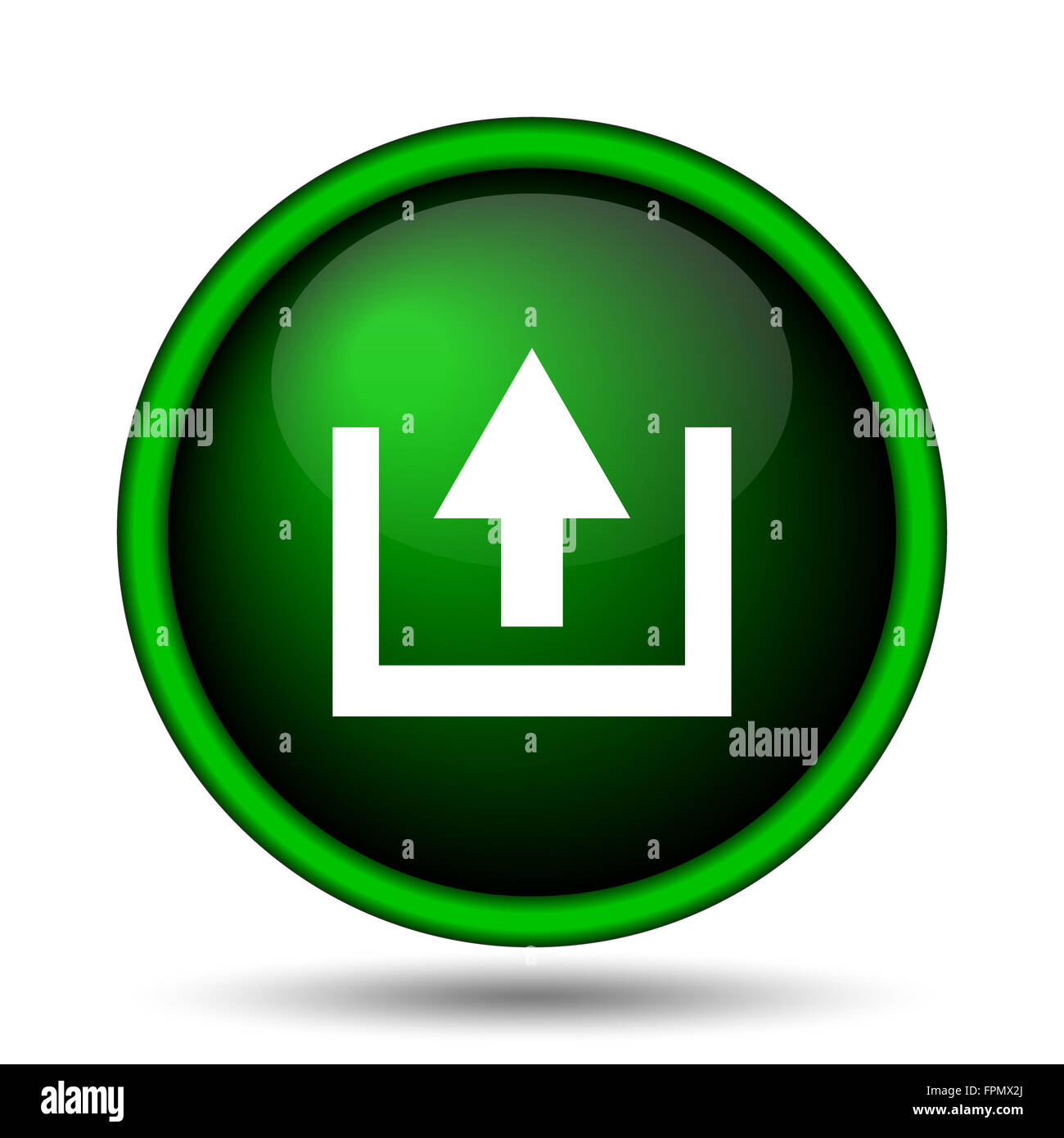 Upload icon. Internet button on white background Stock Photo - Alamy