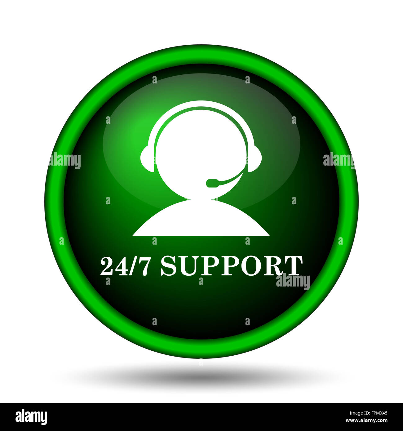 24-7 Support icon. Internet button on white background Stock Photo - Alamy