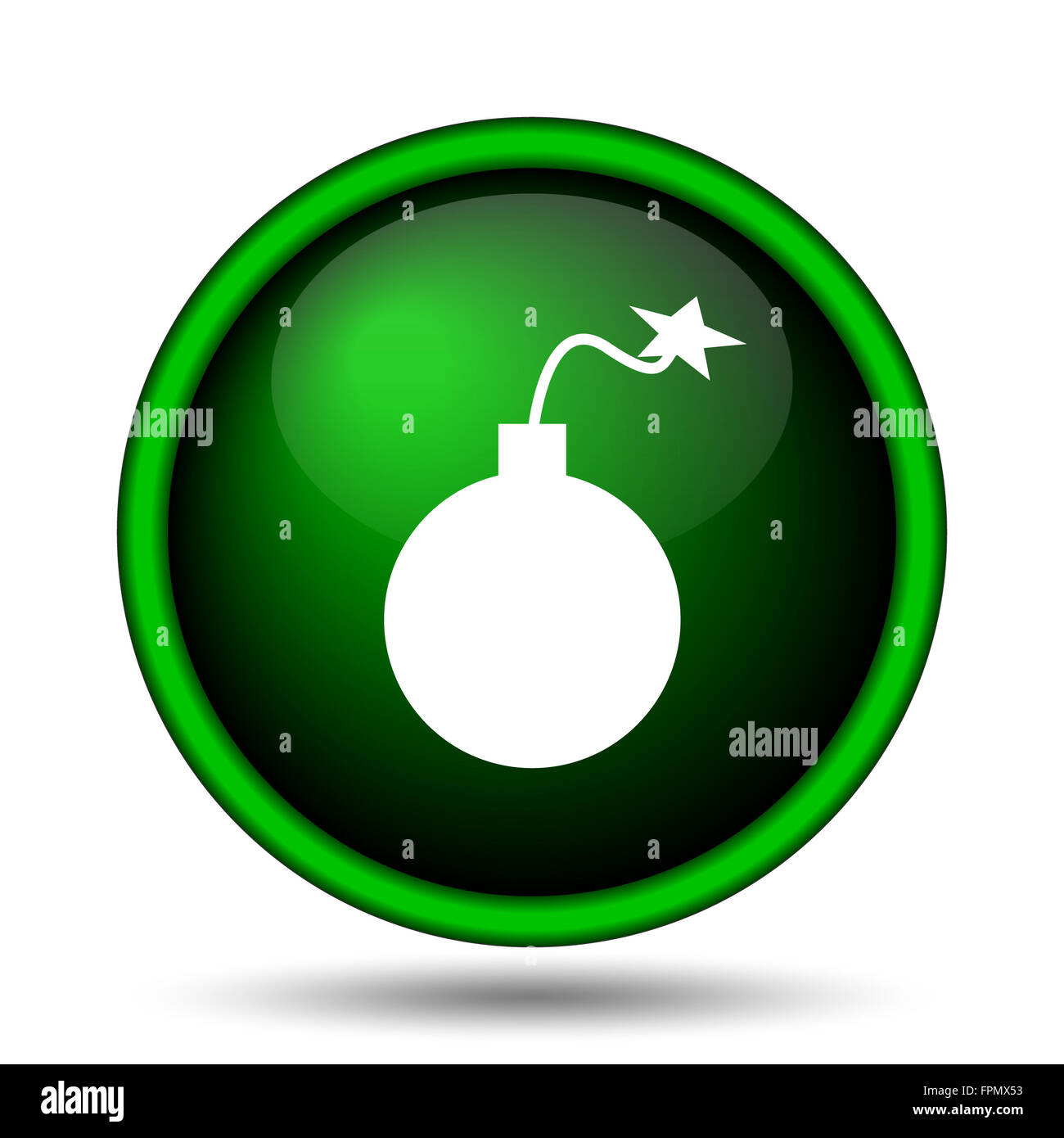 Bomb icon. Internet button on white background Stock Photo - Alamy