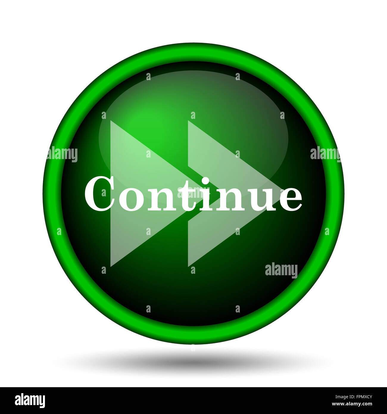 Continue icon. Internet button on white background Stock Photo - Alamy