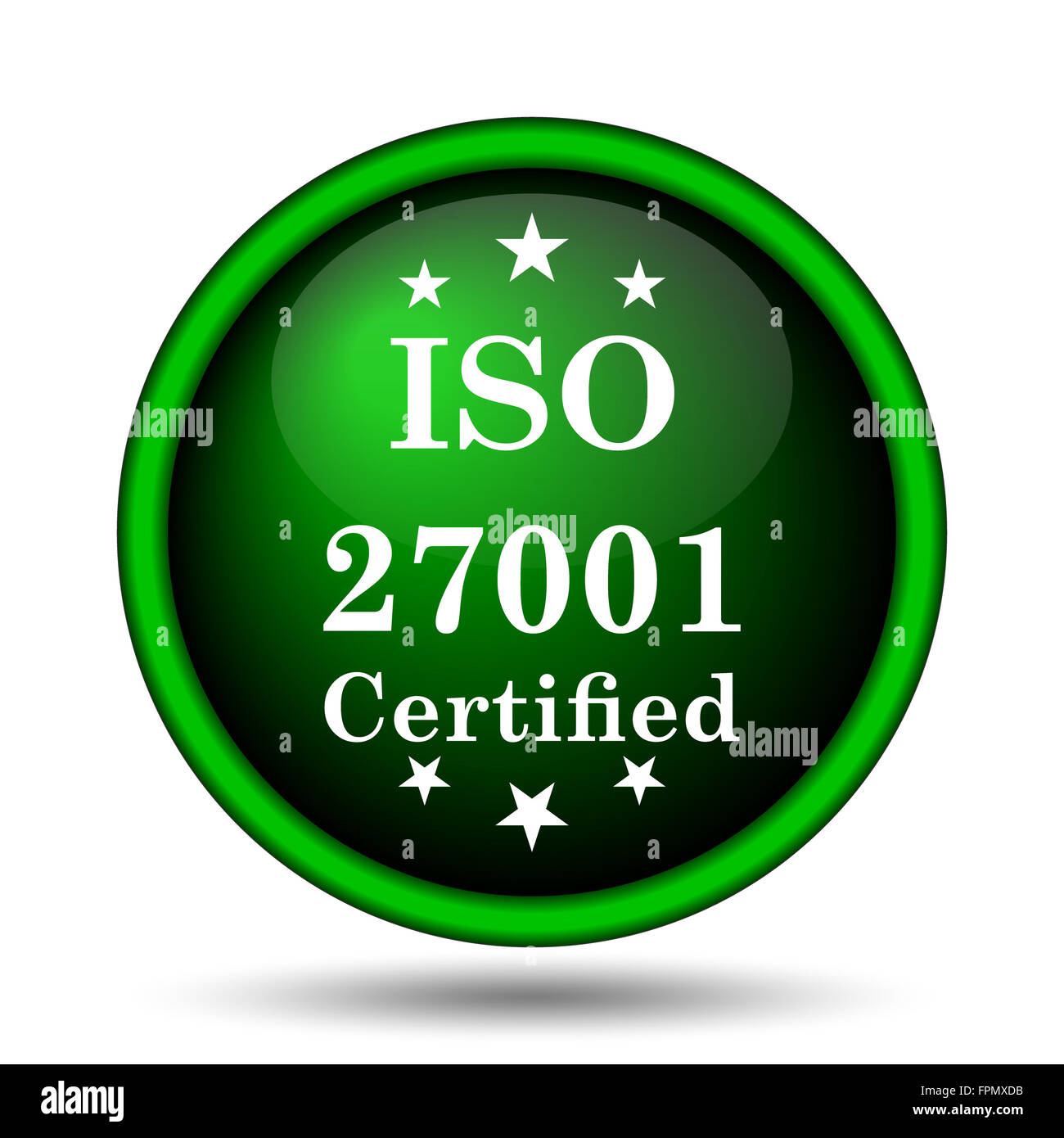 ISO 27001 icon. Internet button on white background Stock Photo - Alamy