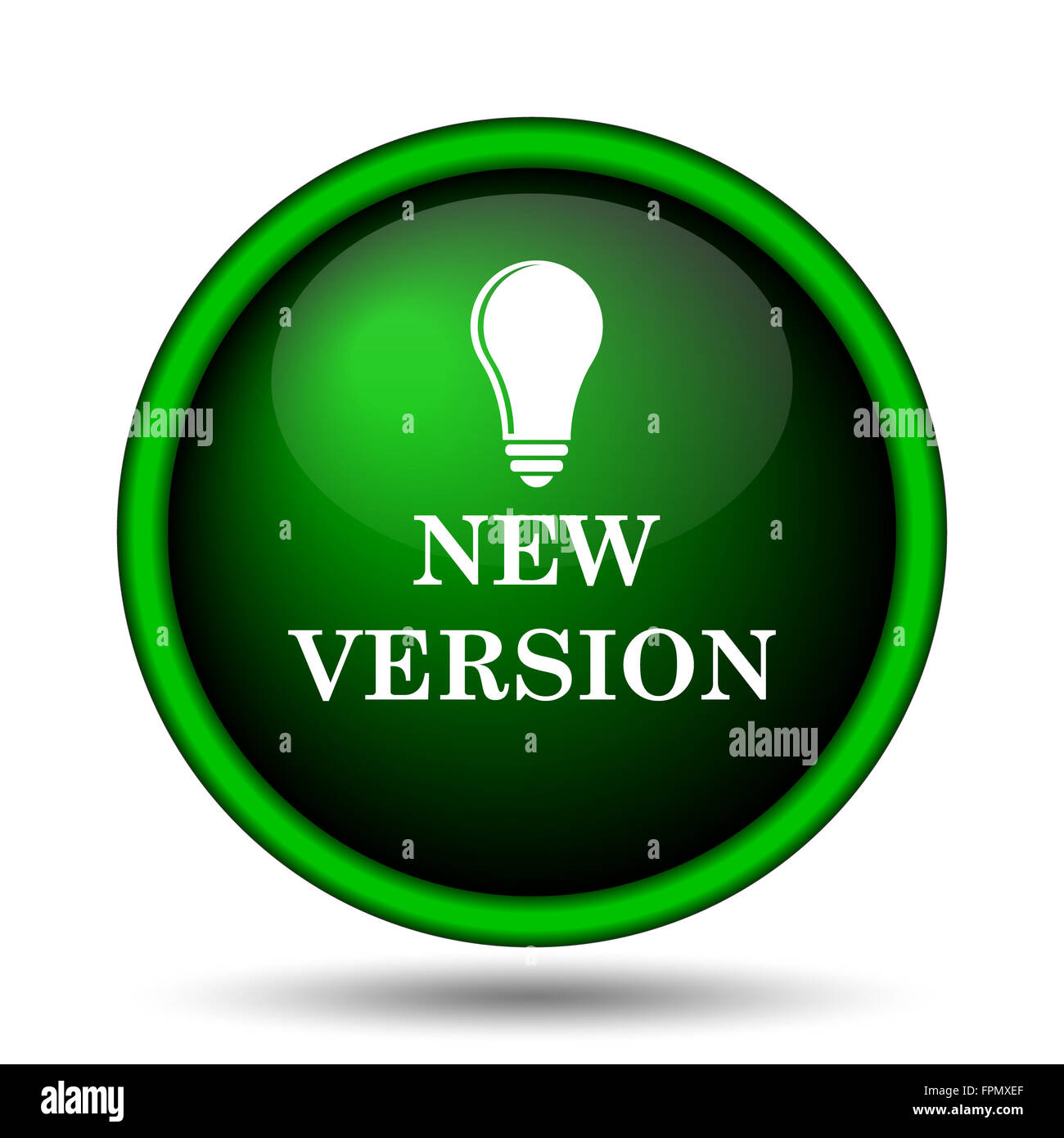 New version icon. Internet button on white background Stock Photo - Alamy