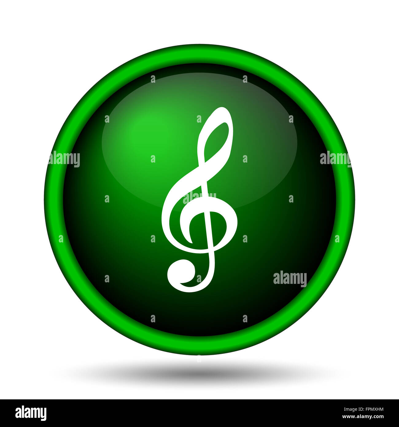 Musical note icon. Internet button on white background Stock Photo - Alamy