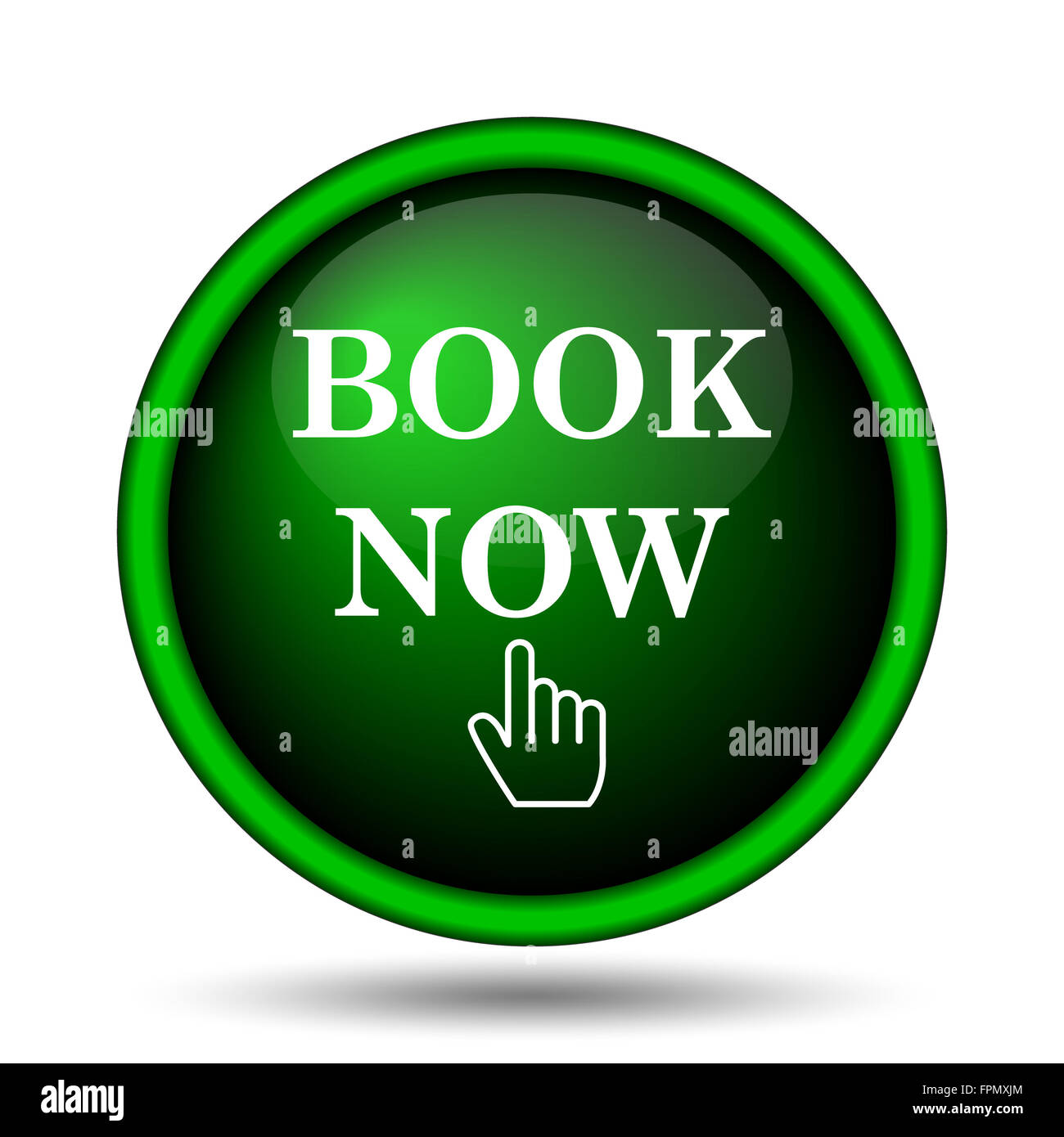 Book now icon. Internet button on white background Stock Photo - Alamy