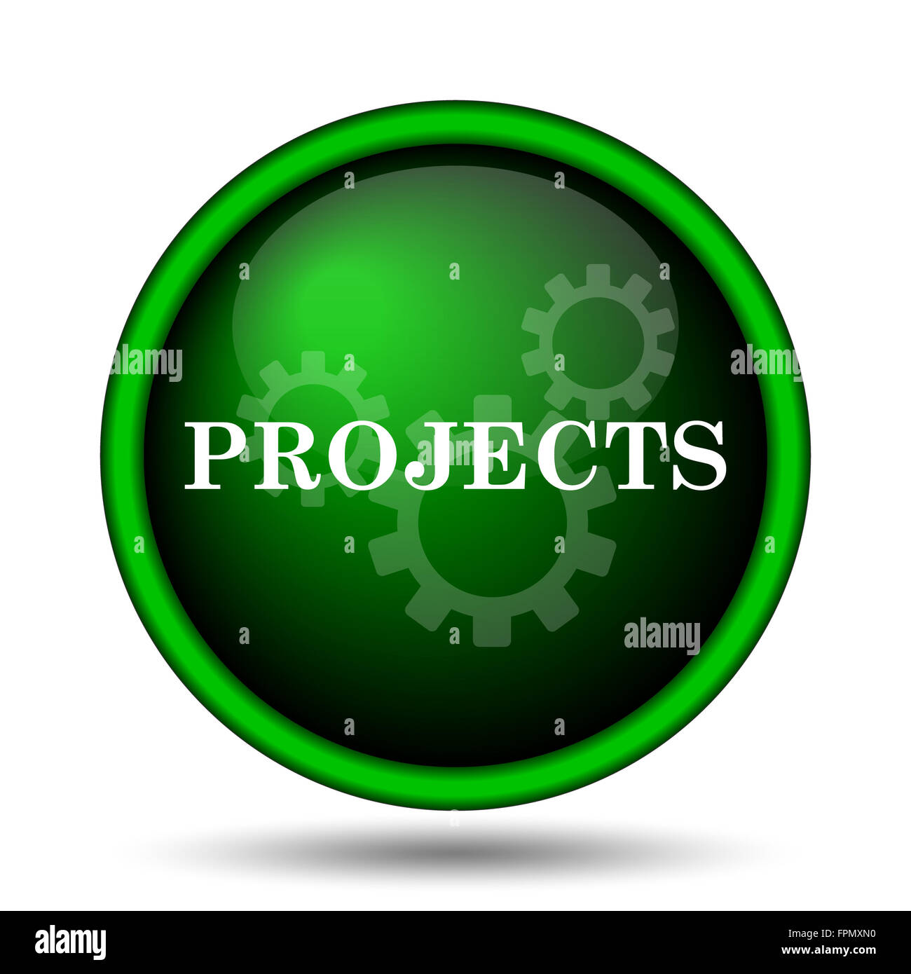 Projects icon. Internet button on white background Stock Photo - Alamy