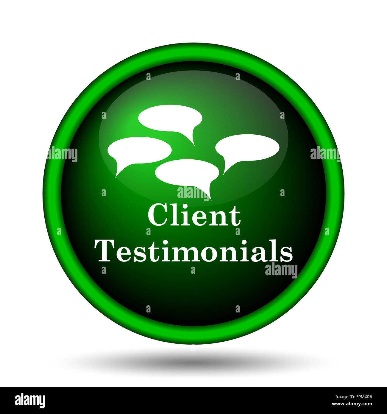 Client testimonials icon. Internet button on white background Stock ...