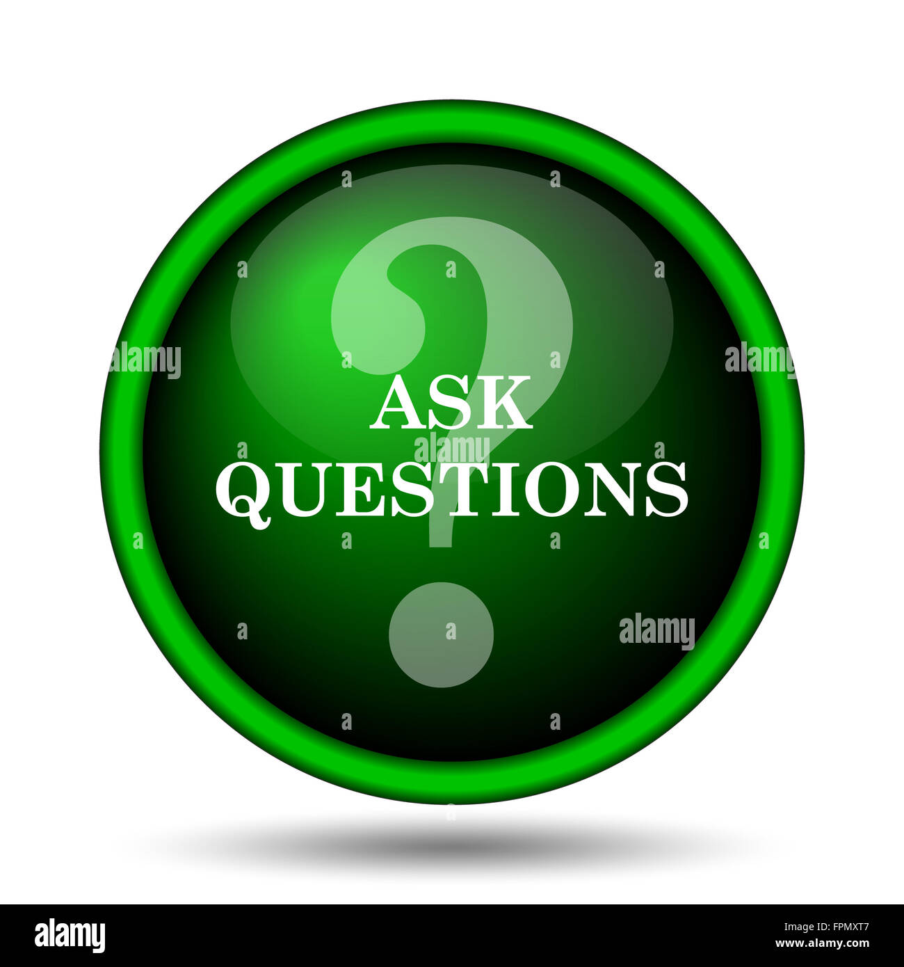 Ask questions icon. Internet button on white background Stock Photo - Alamy