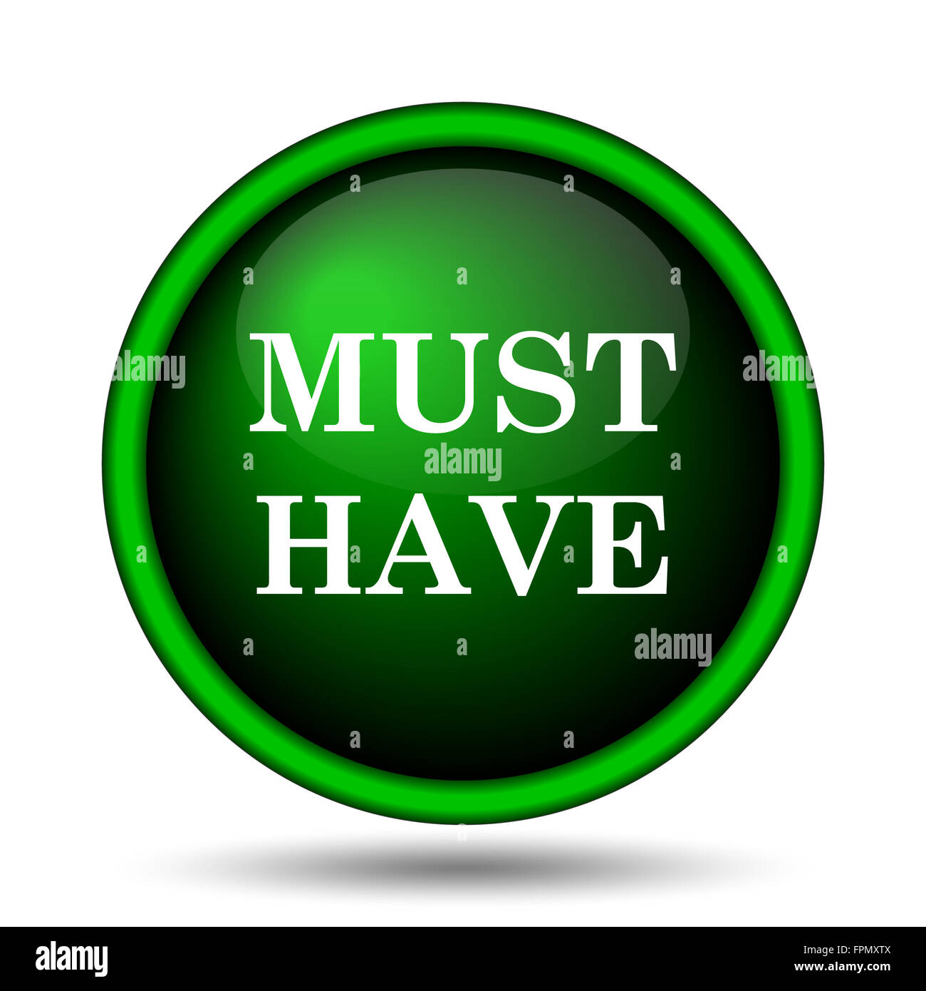 Must have icon. Internet button on white background Stock Photo - Alamy