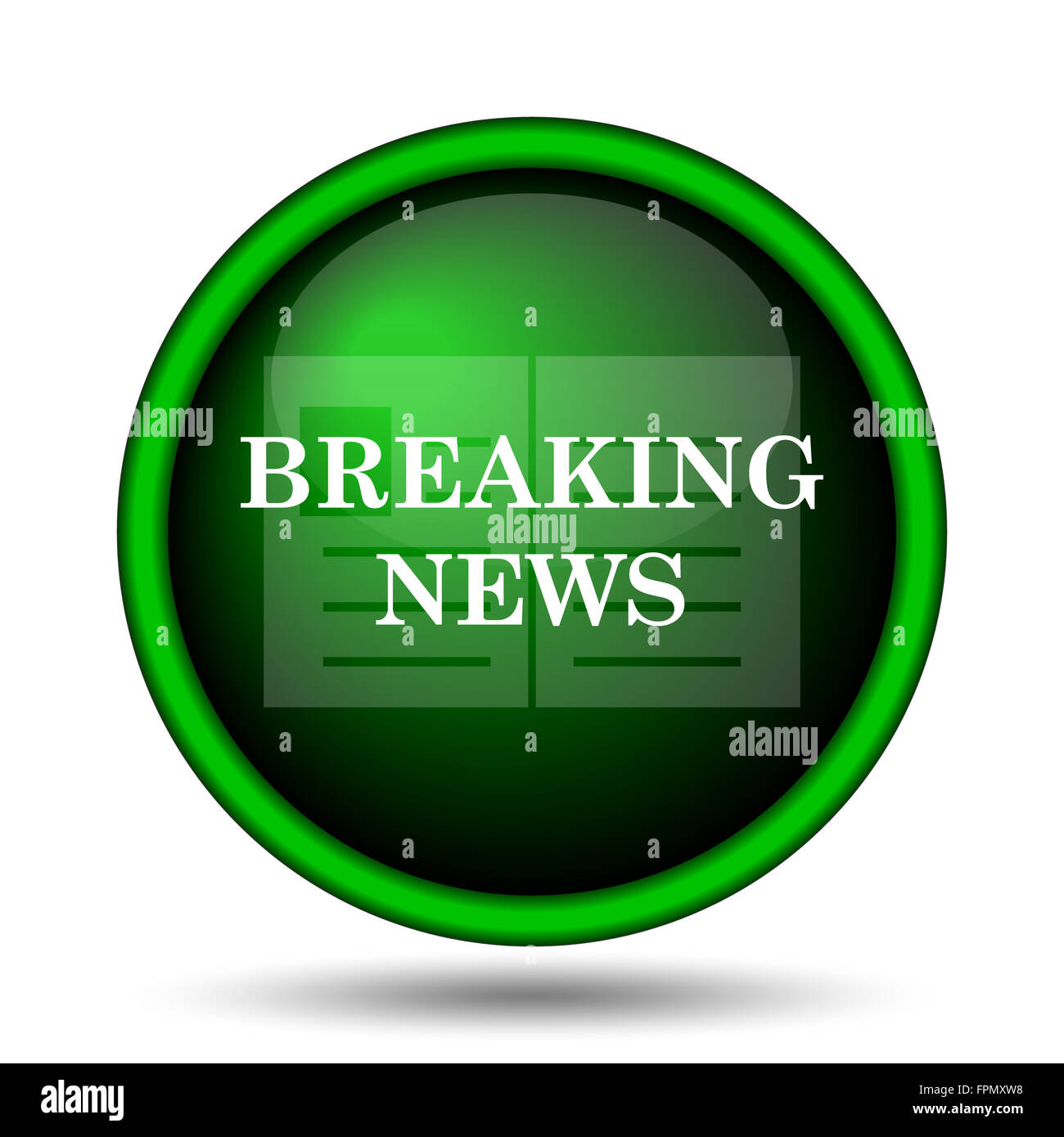 Breaking news icon. Internet button on white background Stock Photo - Alamy