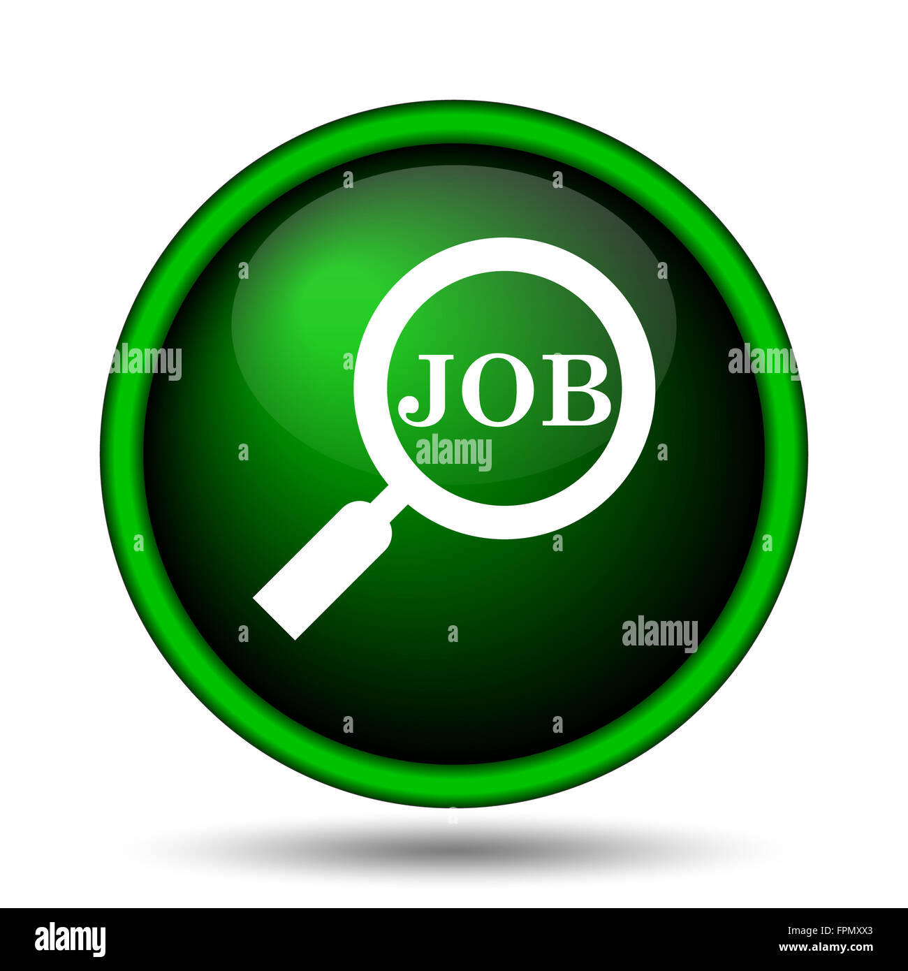 Search for job icon. Internet button on white background Stock Photo ...