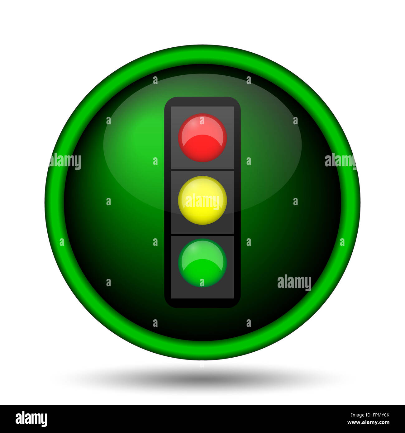 Traffic light icon. Internet button on white background Stock Photo - Alamy