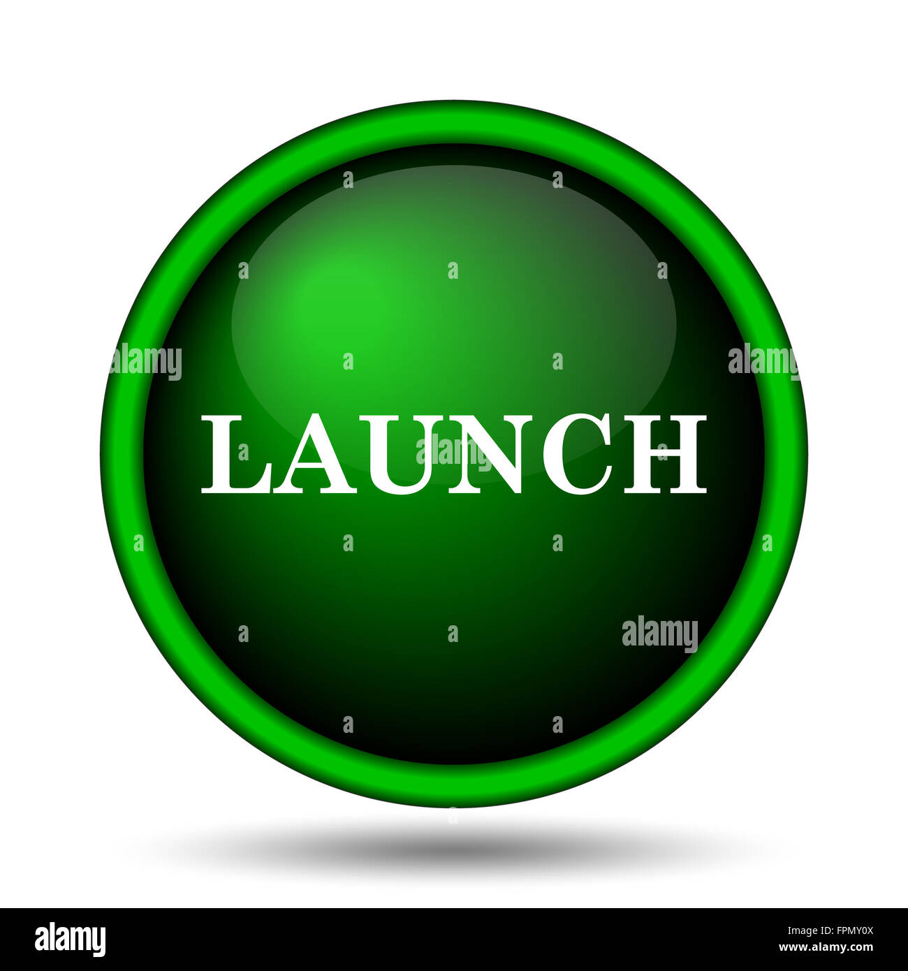 Launch icon. Internet button on white background Stock Photo - Alamy