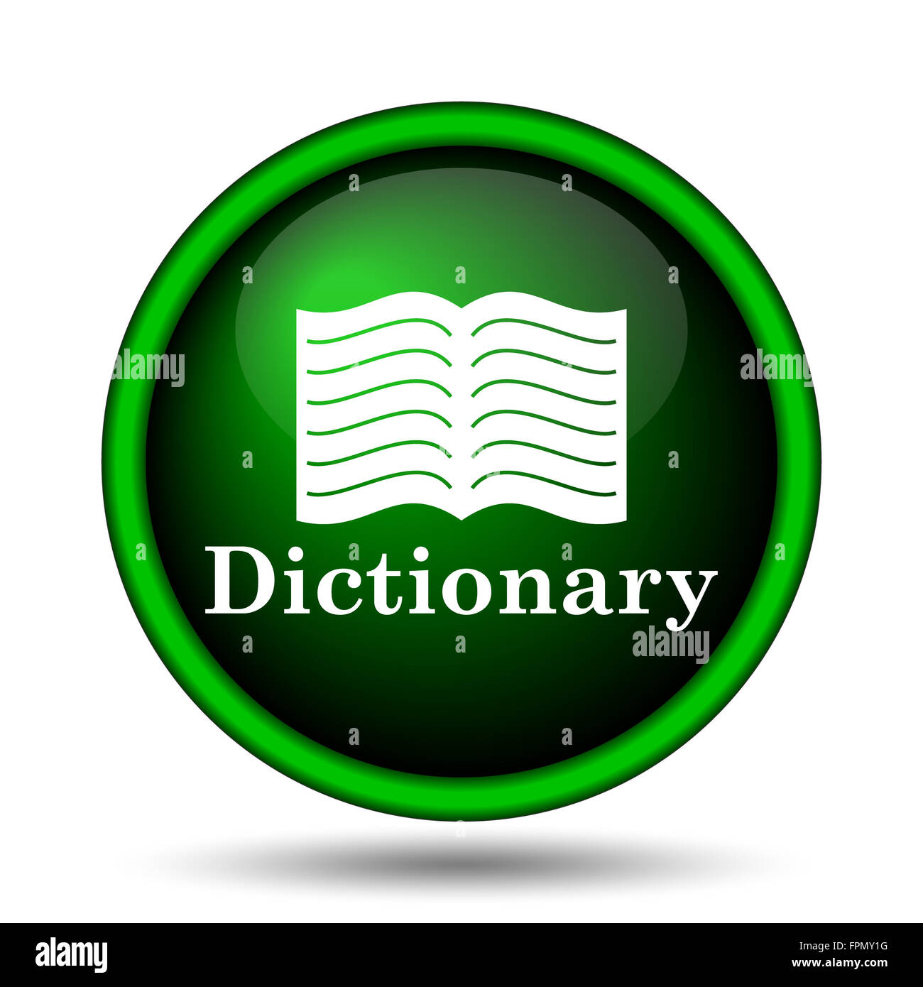 Dictionary icon. Internet button on white background Stock Photo - Alamy