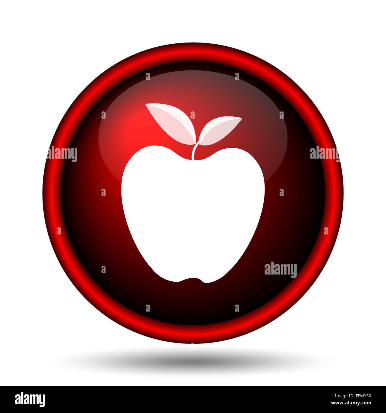 Apple icon. Internet button on white background Stock Photo - Alamy