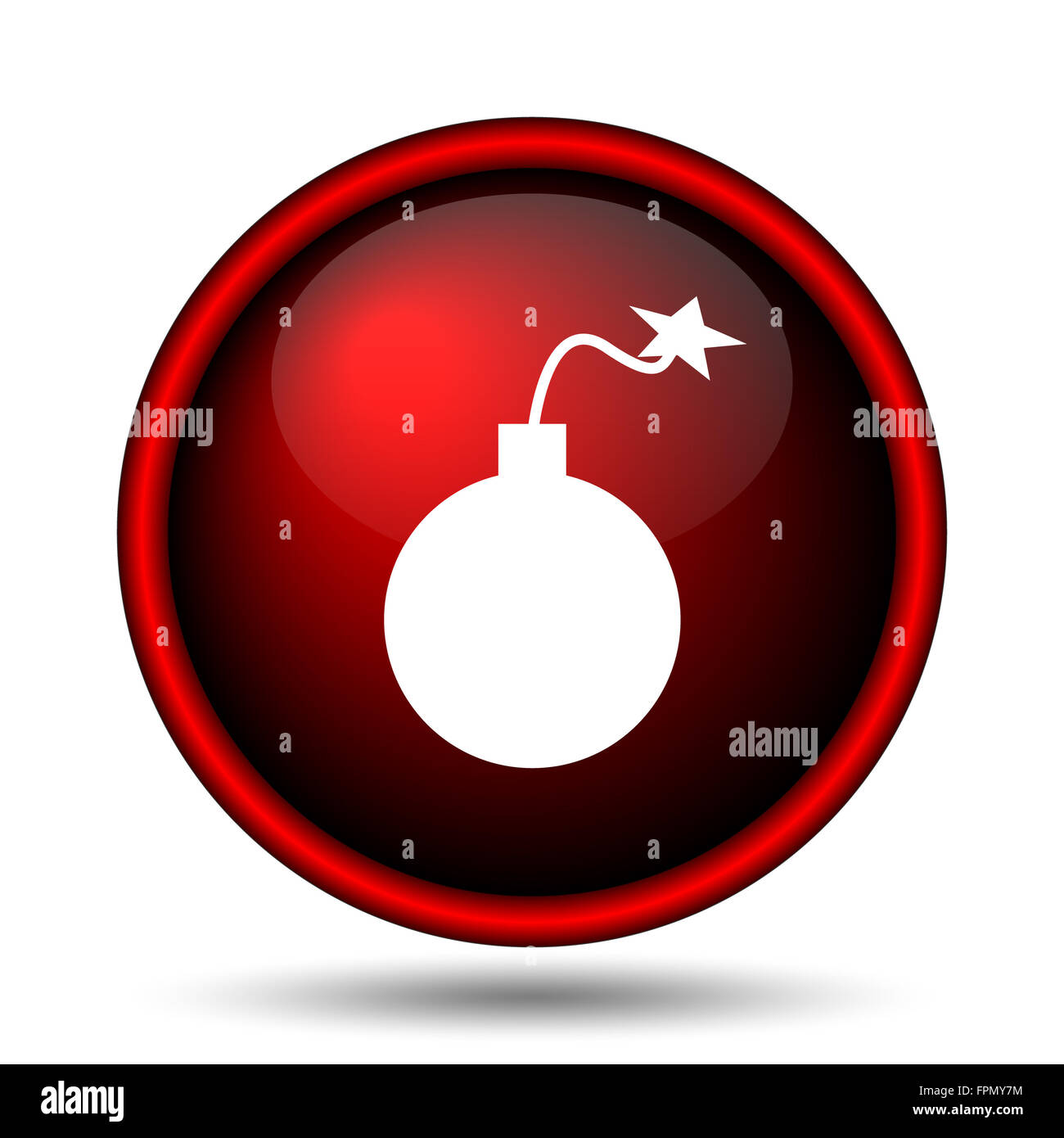 Bomb icon. Internet button on white background Stock Photo - Alamy