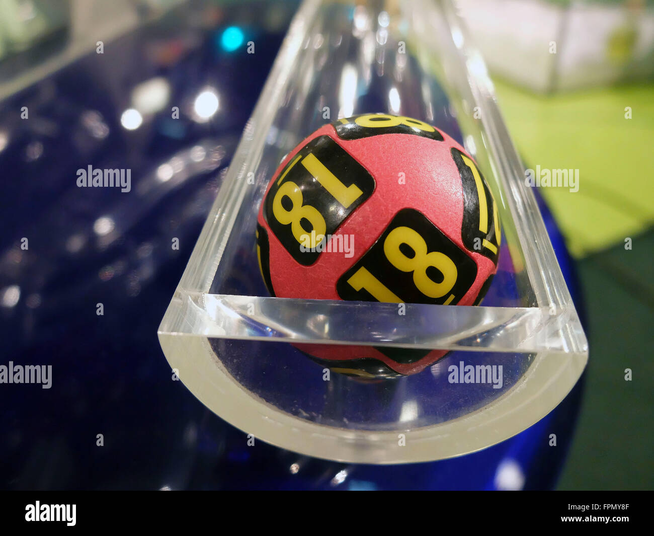 Image of lottery balls during extraction of the winning numbers Stock ...