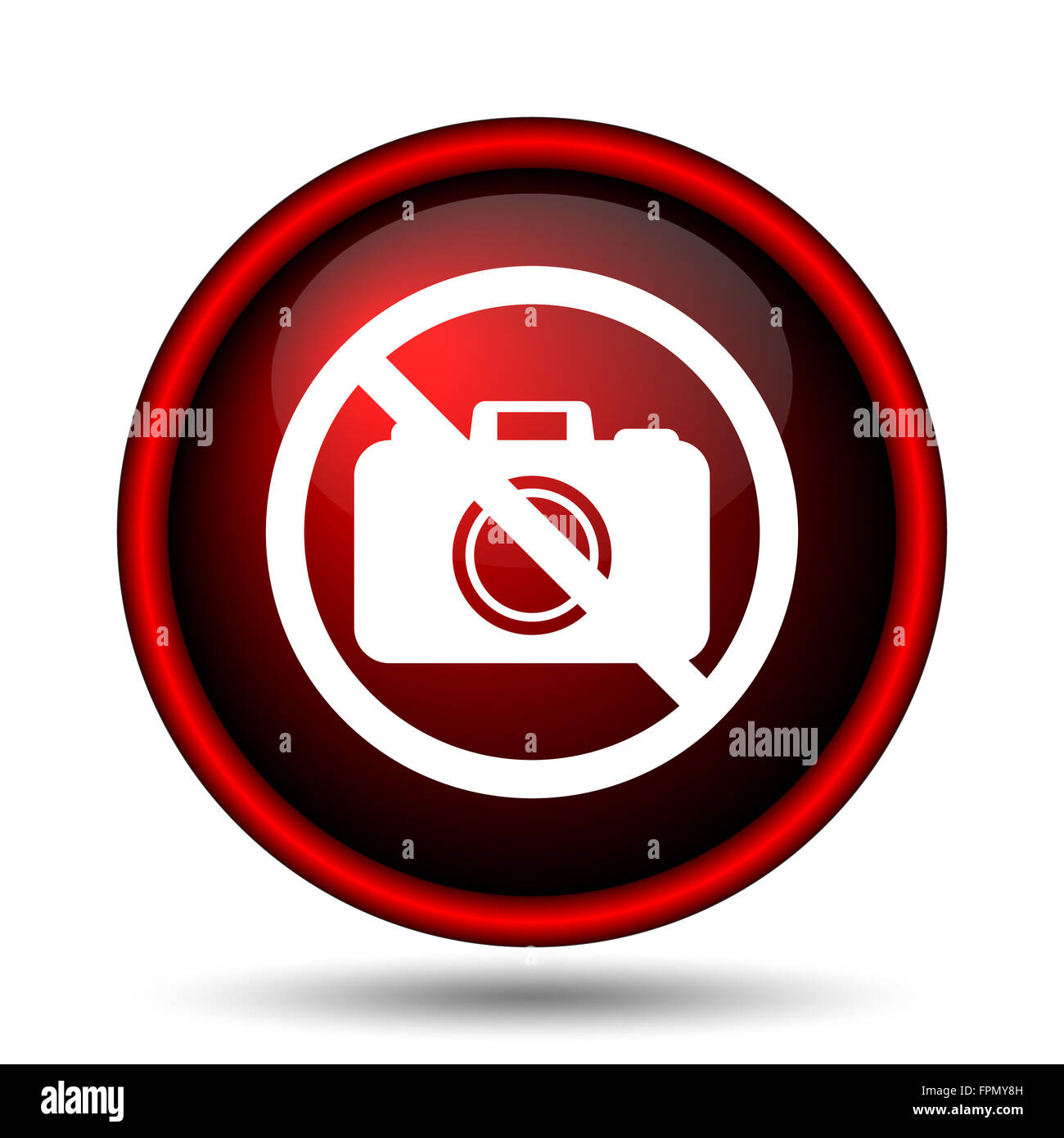 Forbidden camera icon. Internet button on white background Stock Photo ...