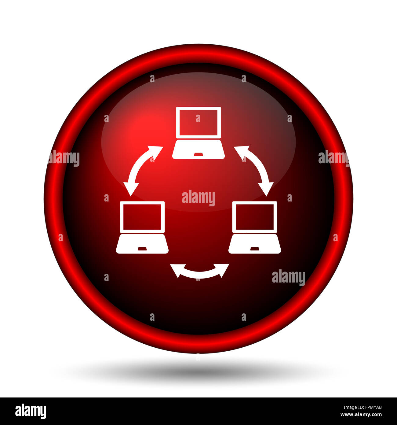 Computer network icon. Internet button on white background Stock Photo ...